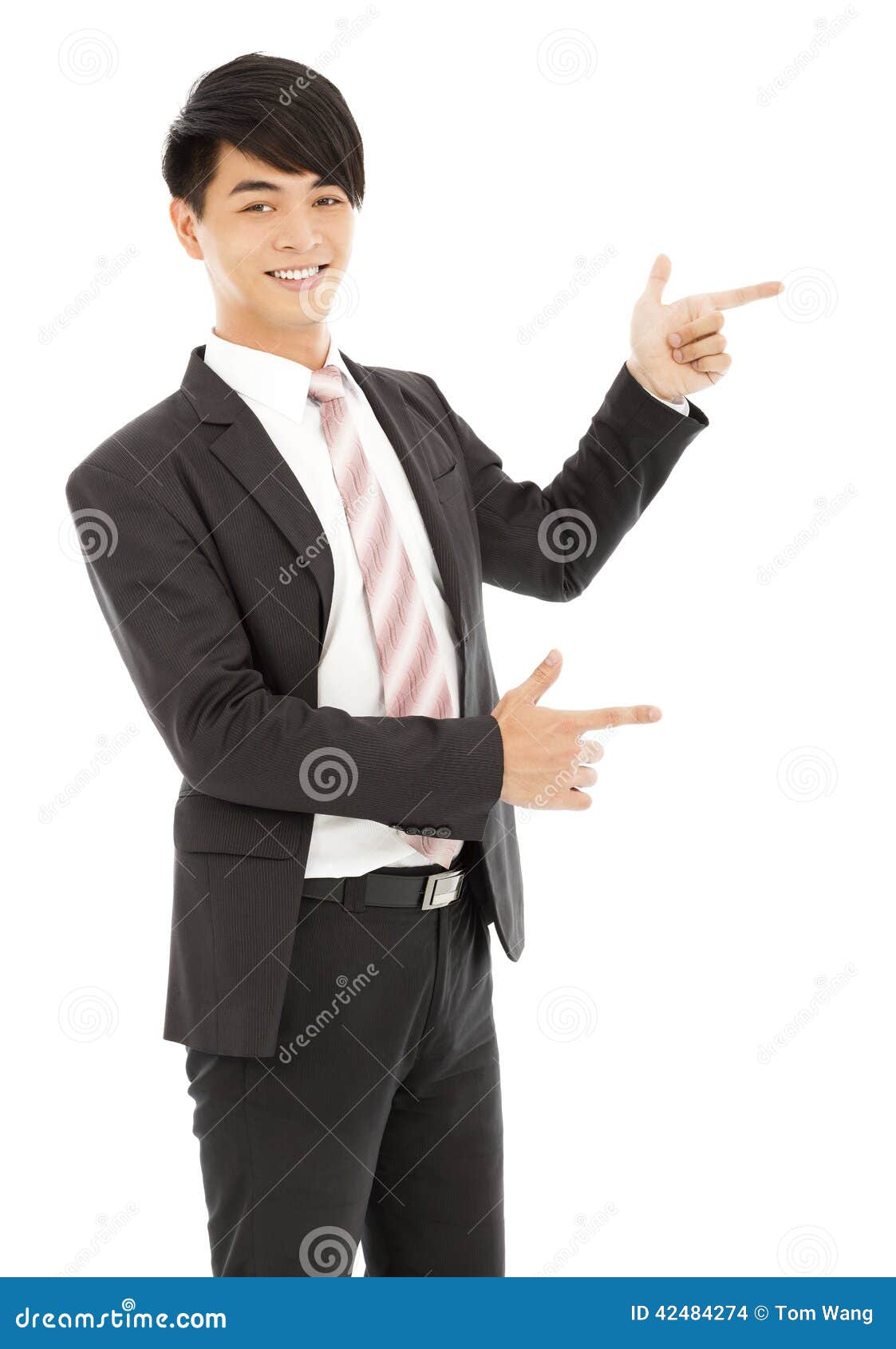 Professional Young Business Man Finger To Show Something Stock Photo ...