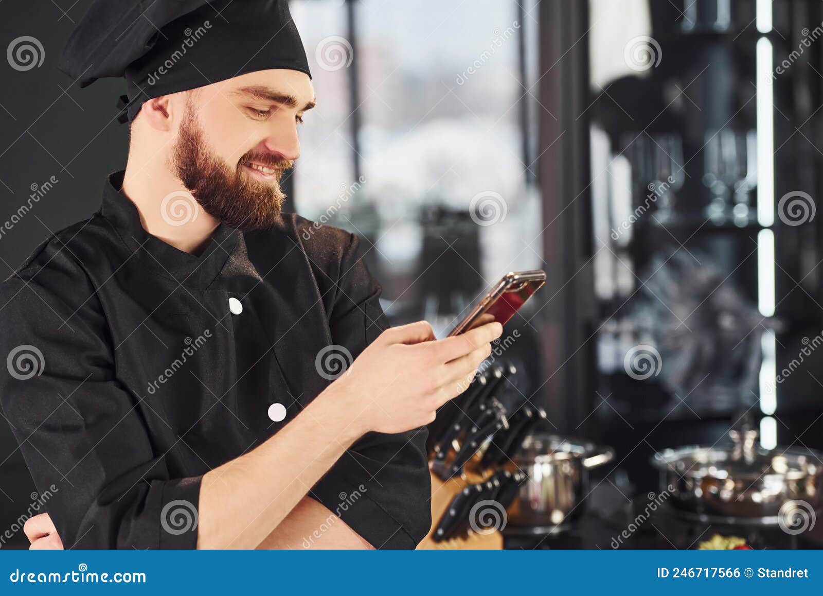 Professional Young Chef Cook in Uniform Standing and Preparing for the ...