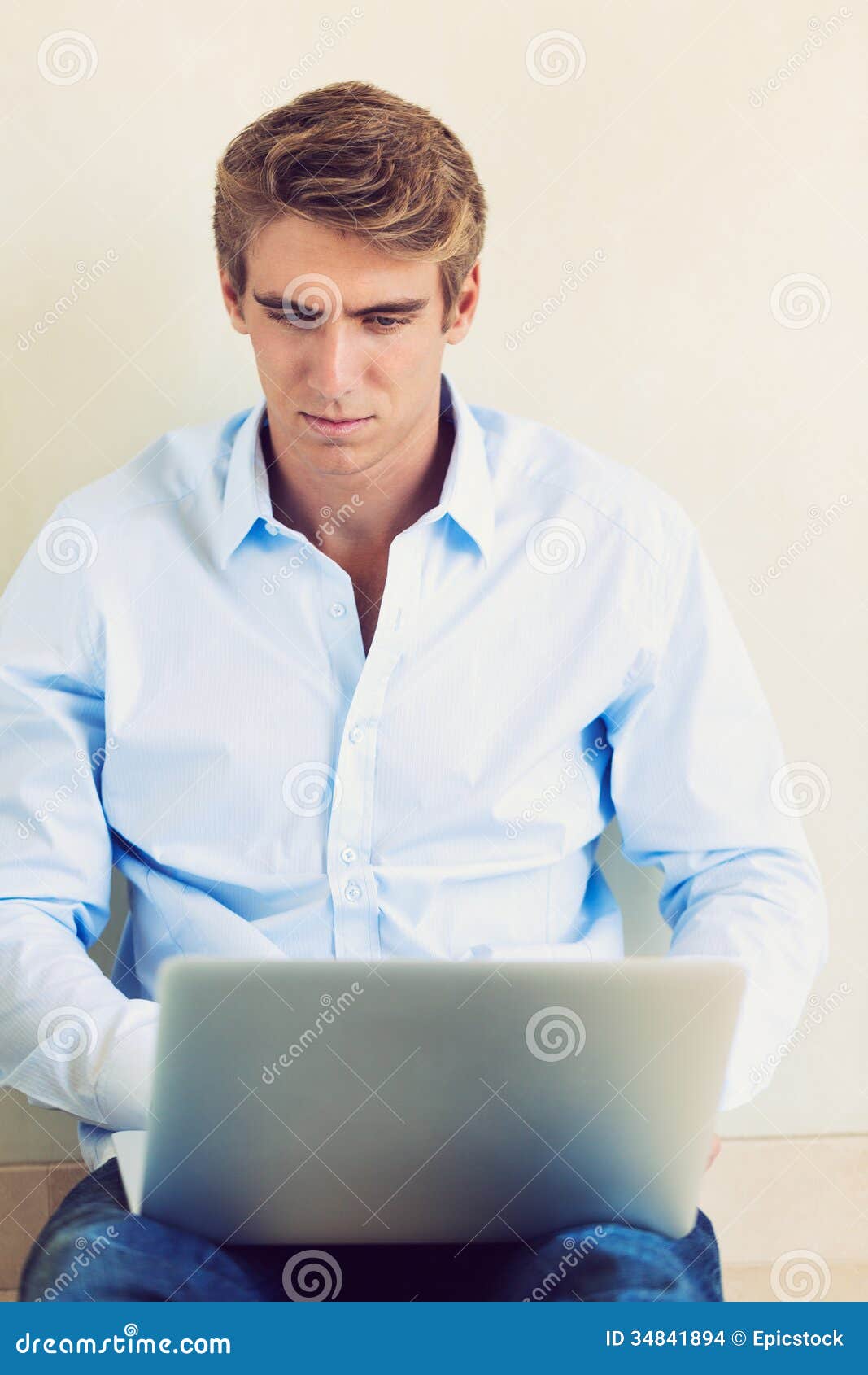 Professional Young Man Working on Laptop Computer Stock Photo - Image ... Professional Young Man Working on Laptop Computer Stock Photo - Image ...