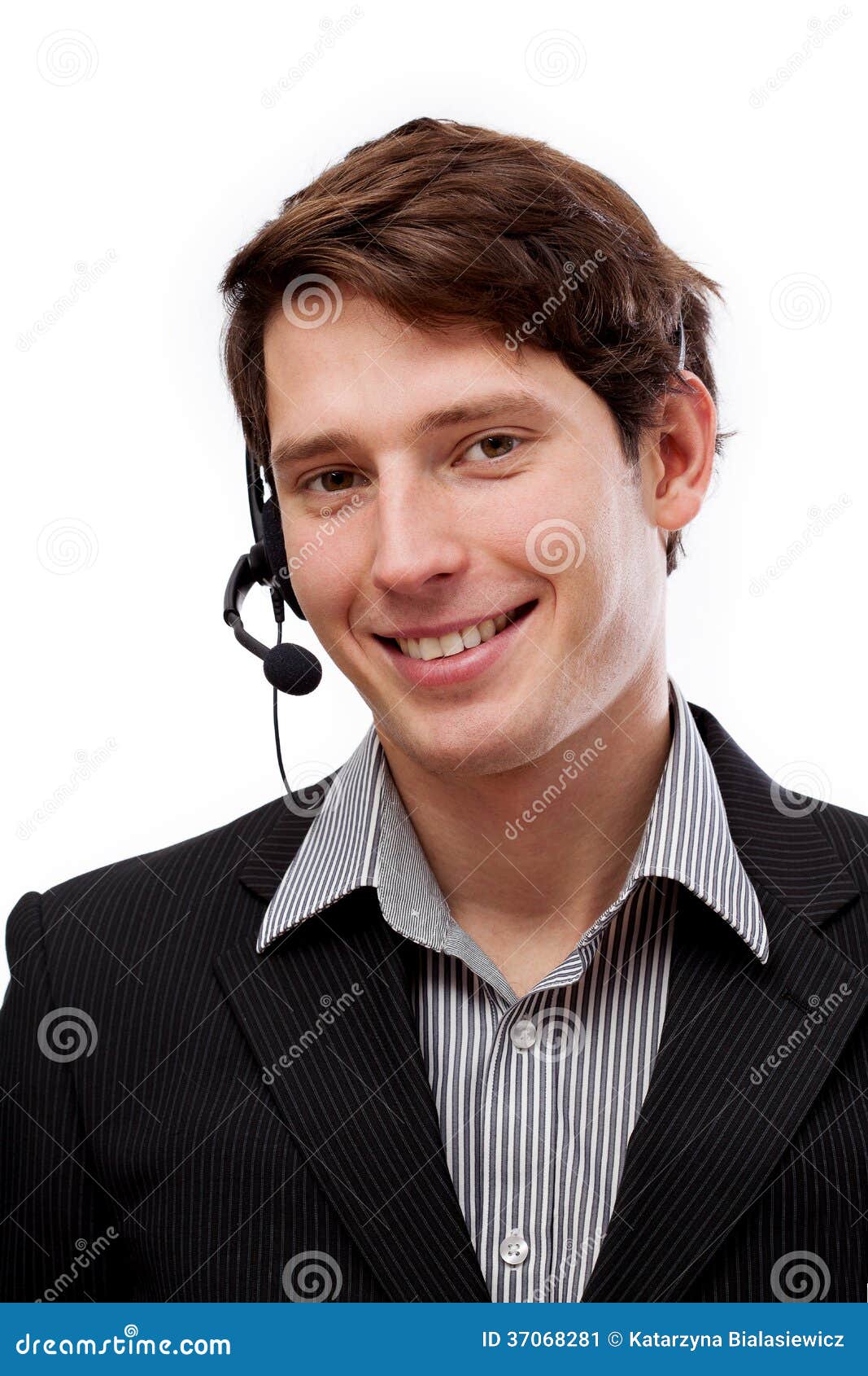 Professional Young Telemarketer Stock Image - Image of portrait, office ...