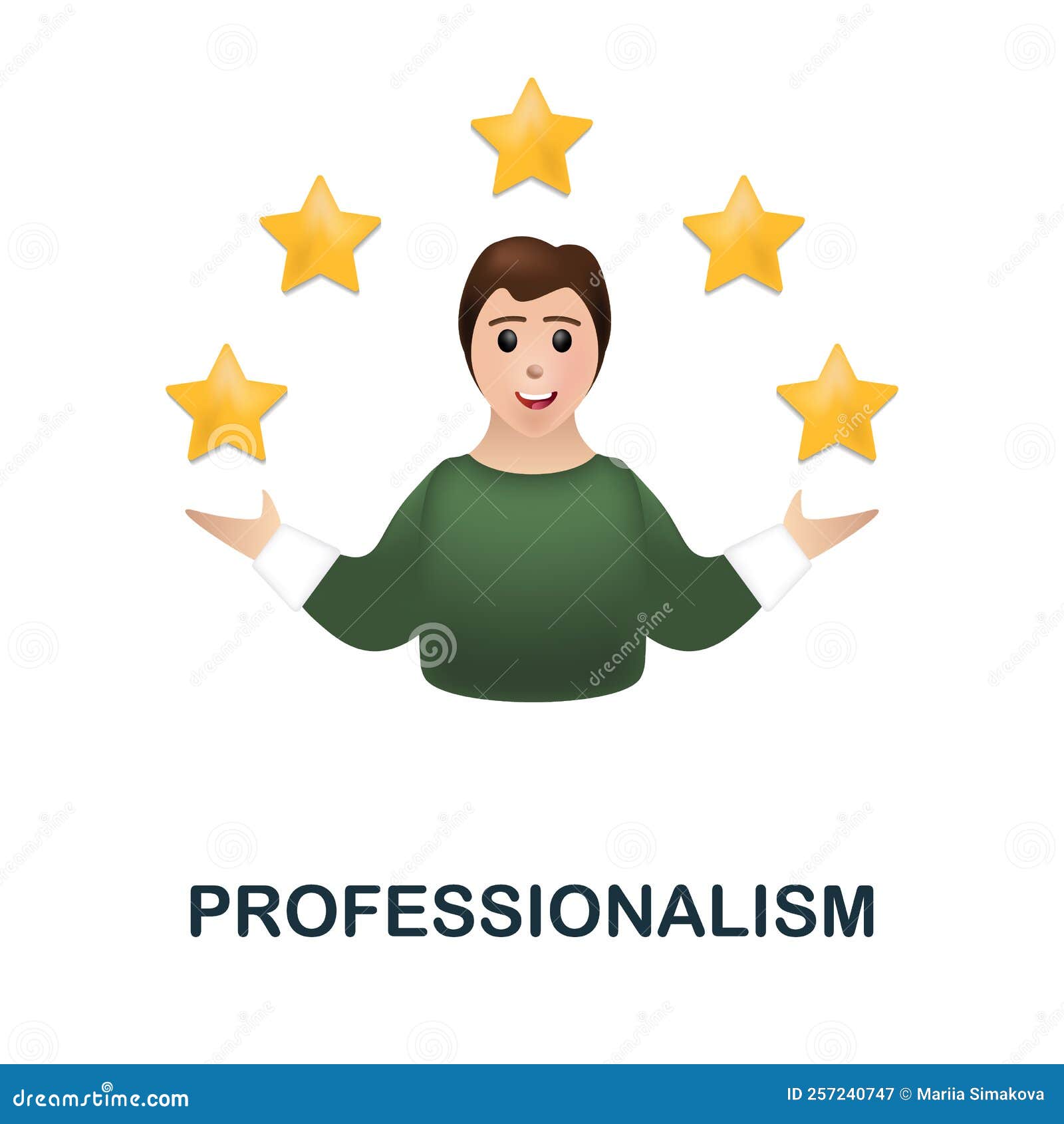 Professionalism Icon. 3d Illustration from Corporate Development ...