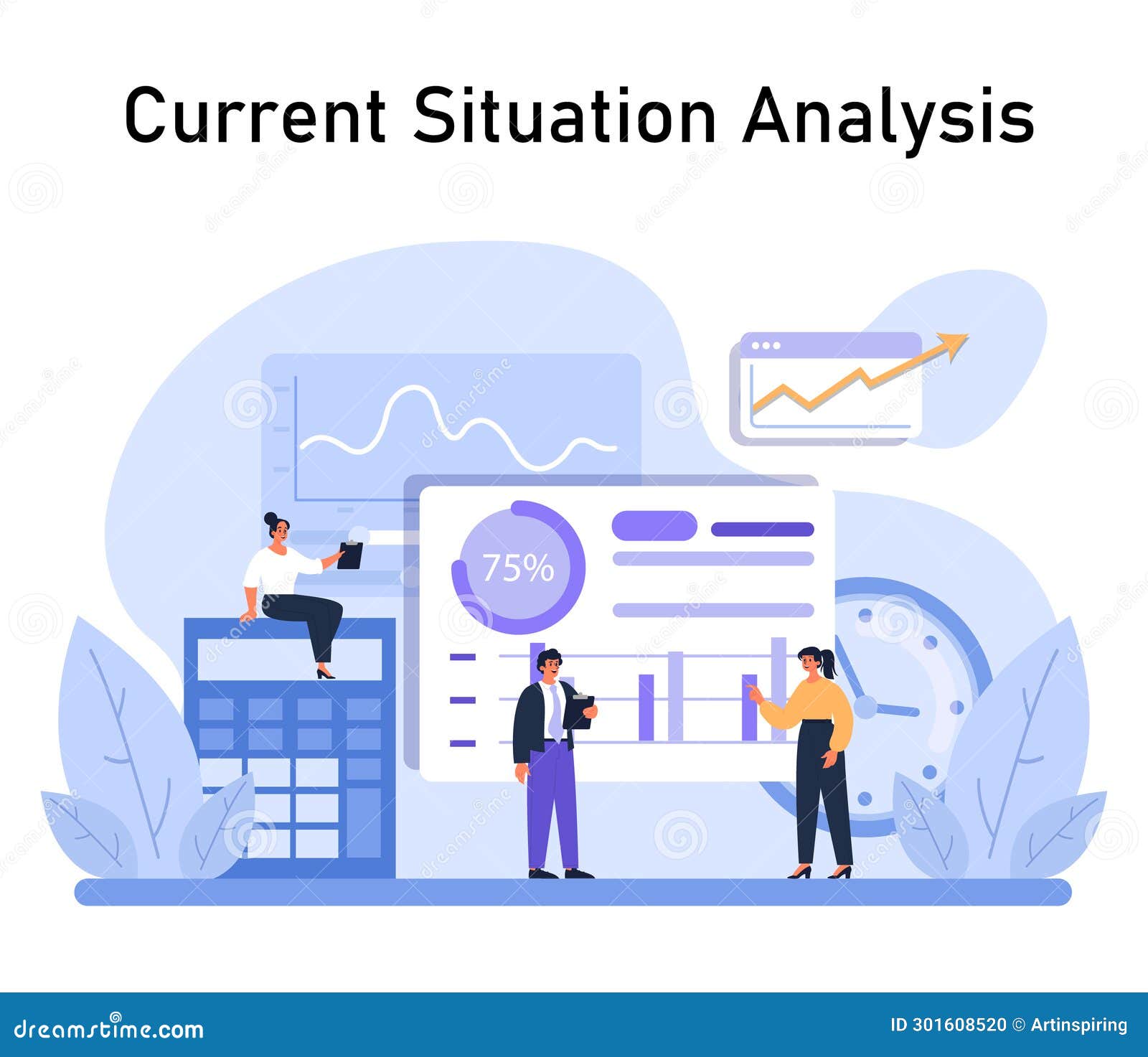 Professionals Assessing Company S Current Status Stock Vector ...
