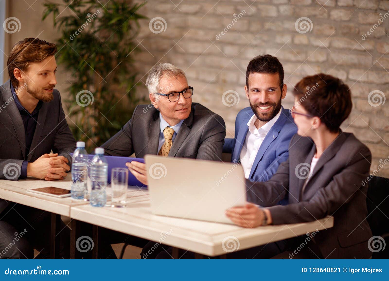 Professionals Business People Talking on Meeting Stock Image - Image of ...