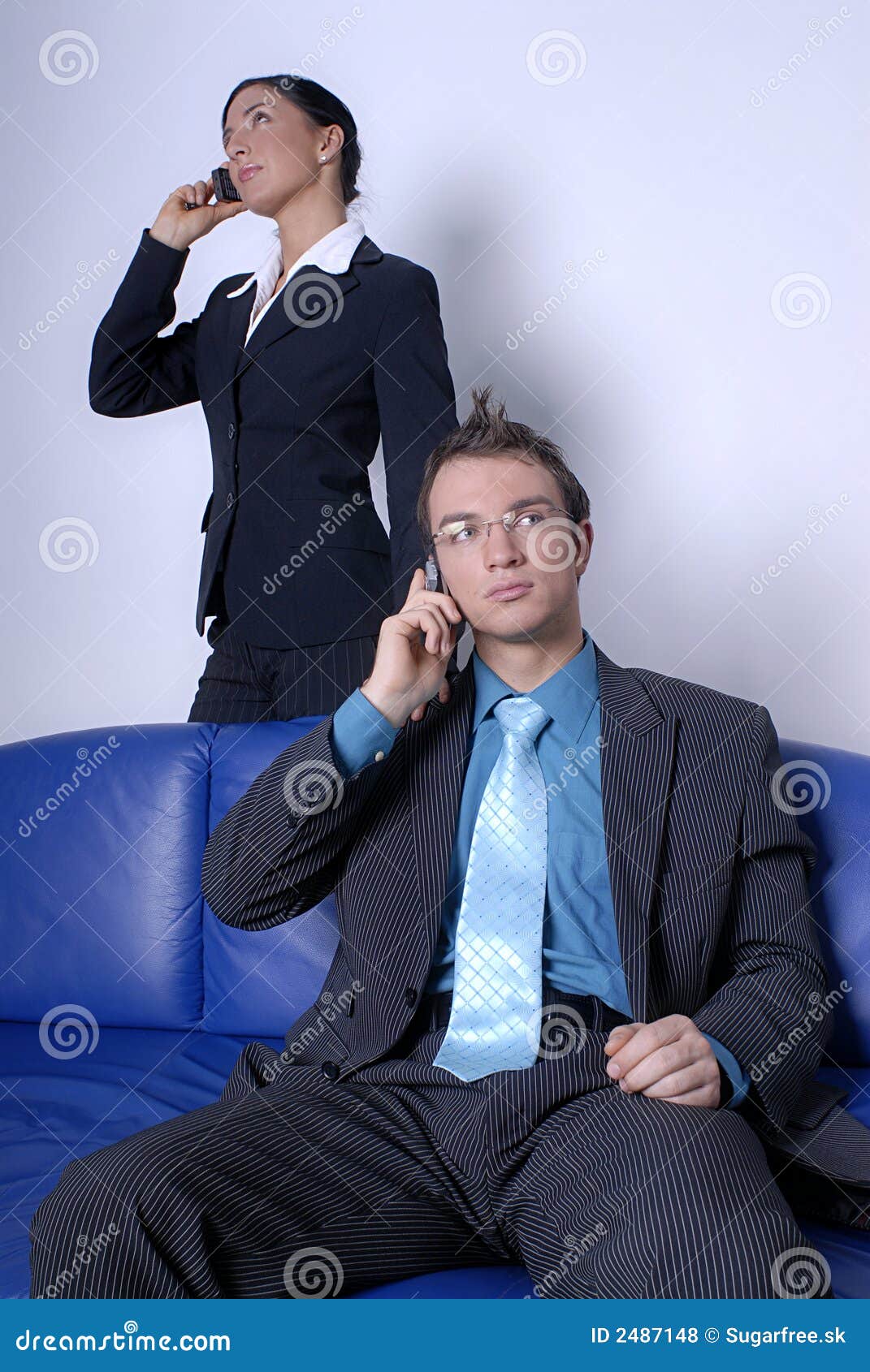 Professionals on Cell Phones Stock Photo - Image of talk, thinking: 2487148