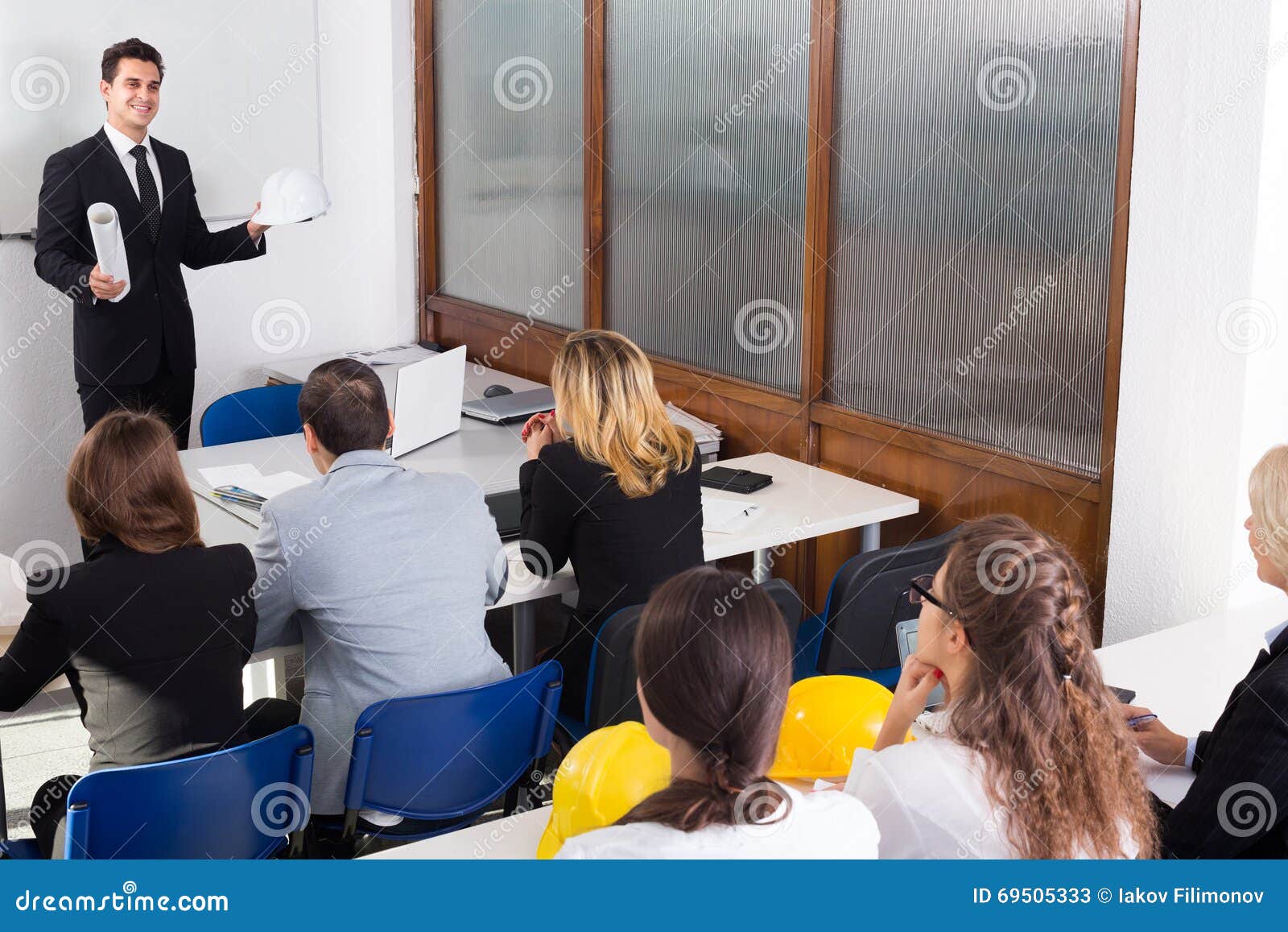 Professionals and Coach at Design Training Stock Image - Image of ...
