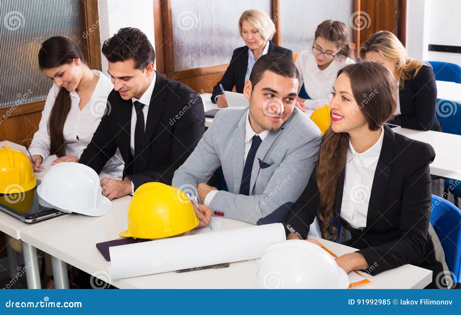 Professionals and Coach at Design Training Stock Image - Image of draft ...