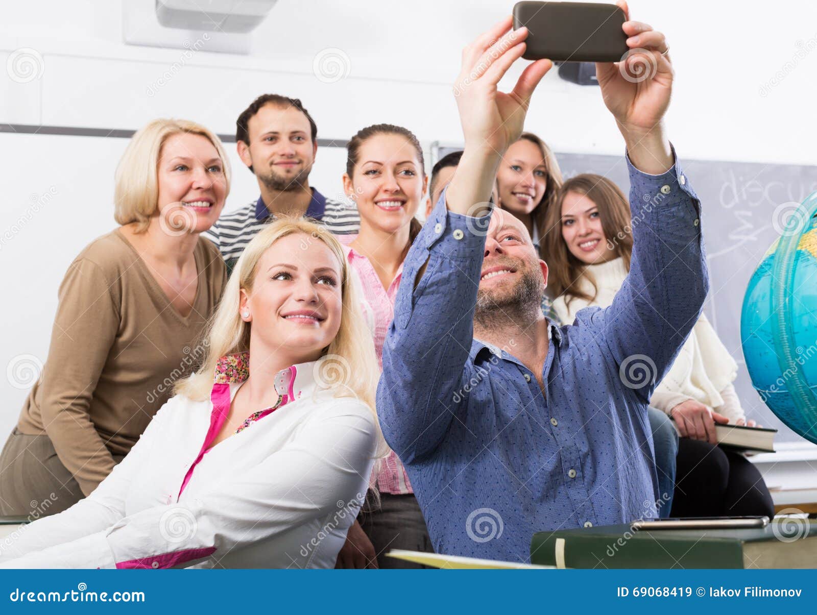 Professionals and Coach Making Group Portrait Stock Image - Image of ...