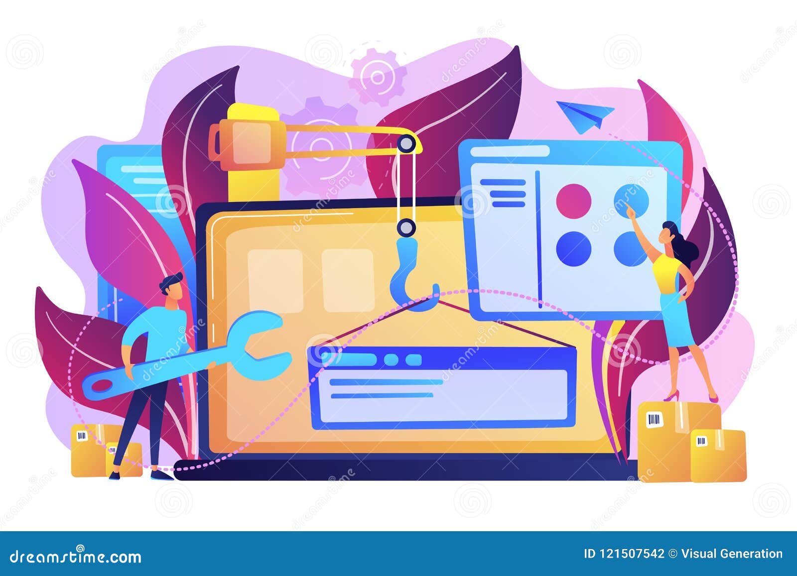 WEB Development Concept Vector Illustration Stock Vector - Illustration ...