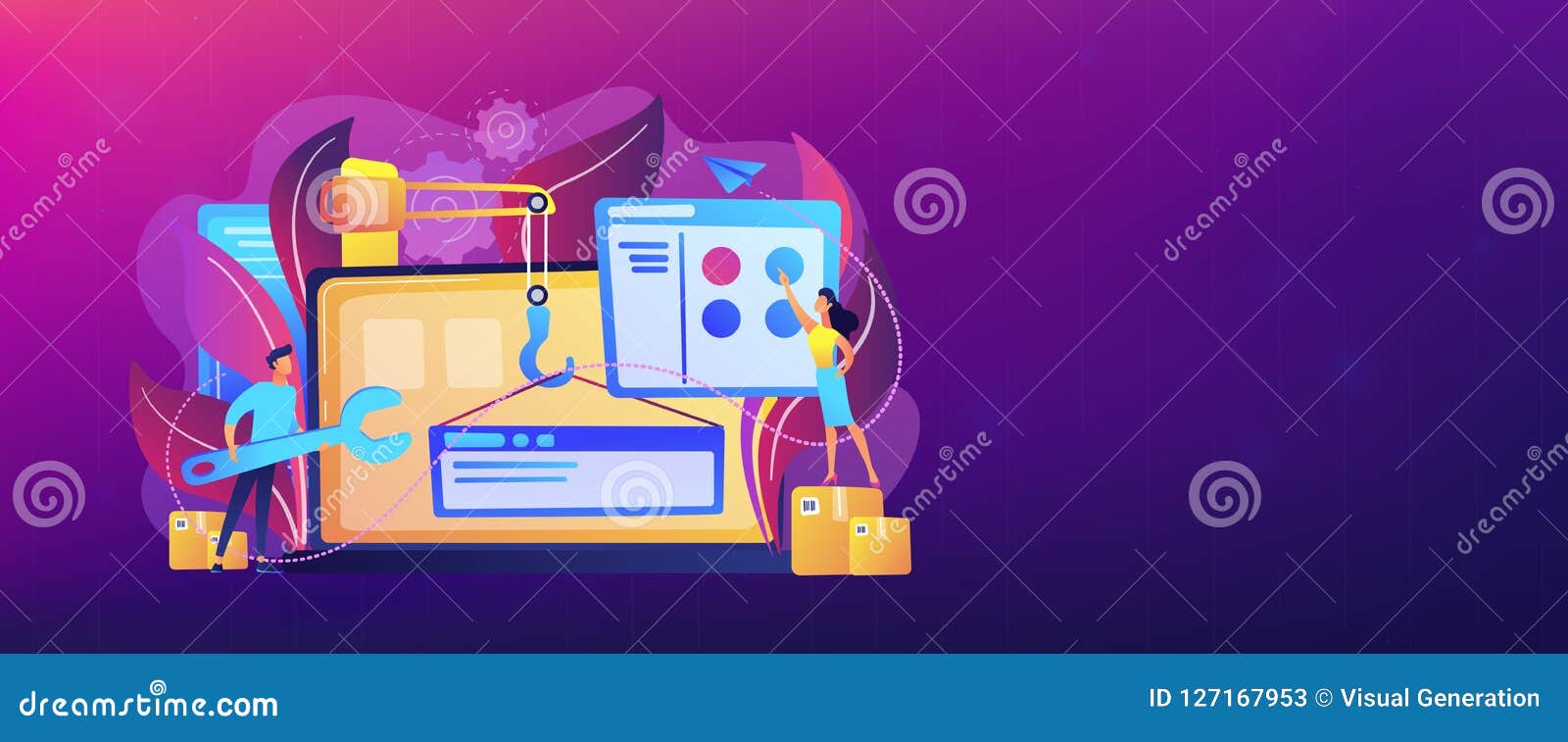 WEB Development Header or Footer Banner Stock Vector - Illustration of ... WEB Development Header or Footer Banner Stock Vector - Illustration of ...