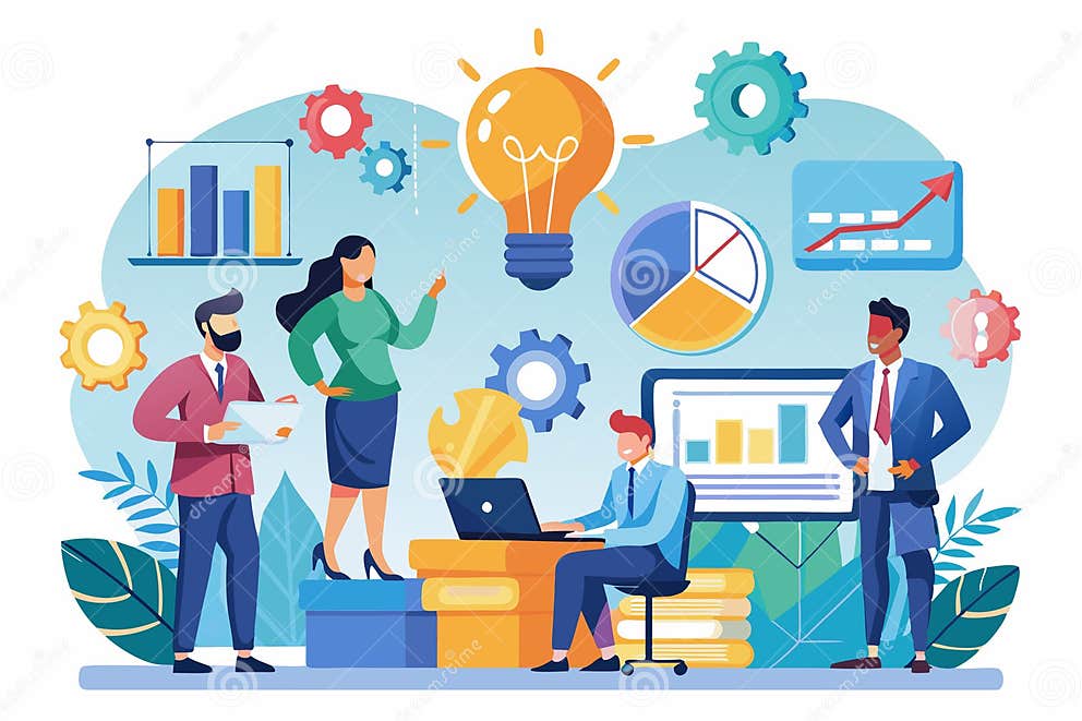 Professionals Engage in a Business Consultation, Analyzing Data ...