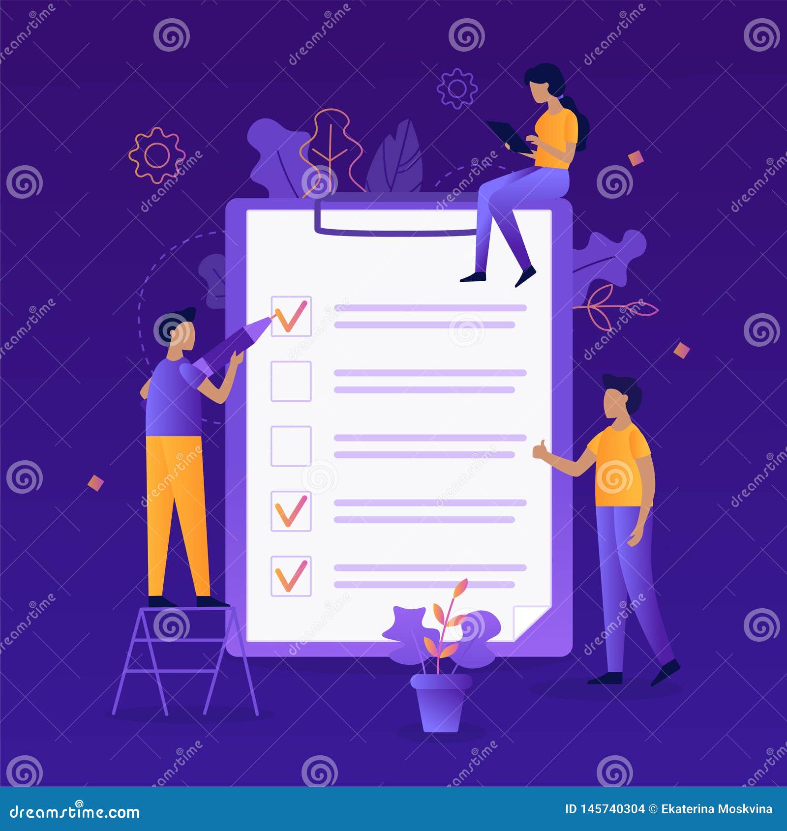 Fill checklist stock vector. Illustration of people - 145740304