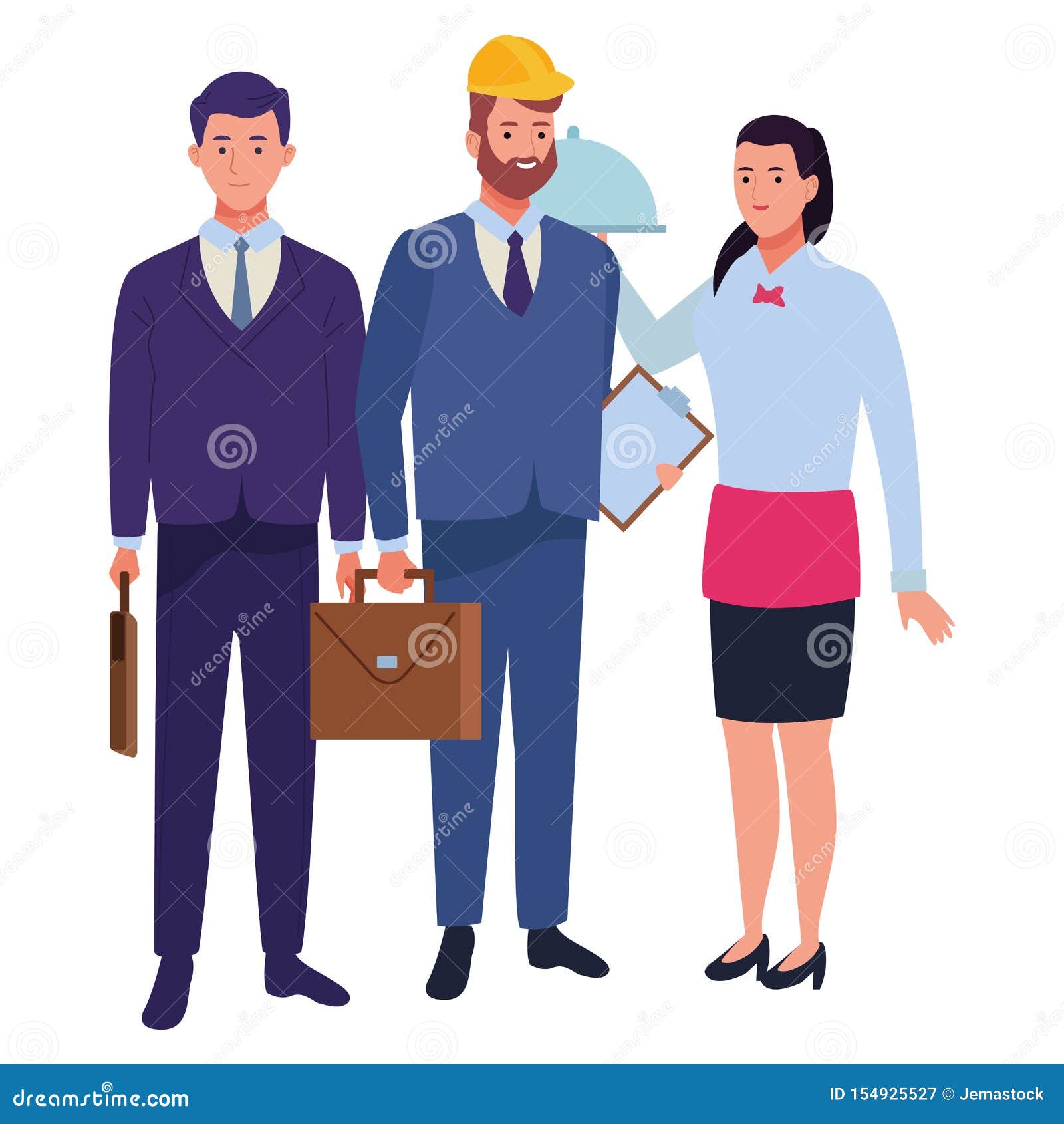 Professionals Workers Characters Smiling Cartoons Stock Vector ...