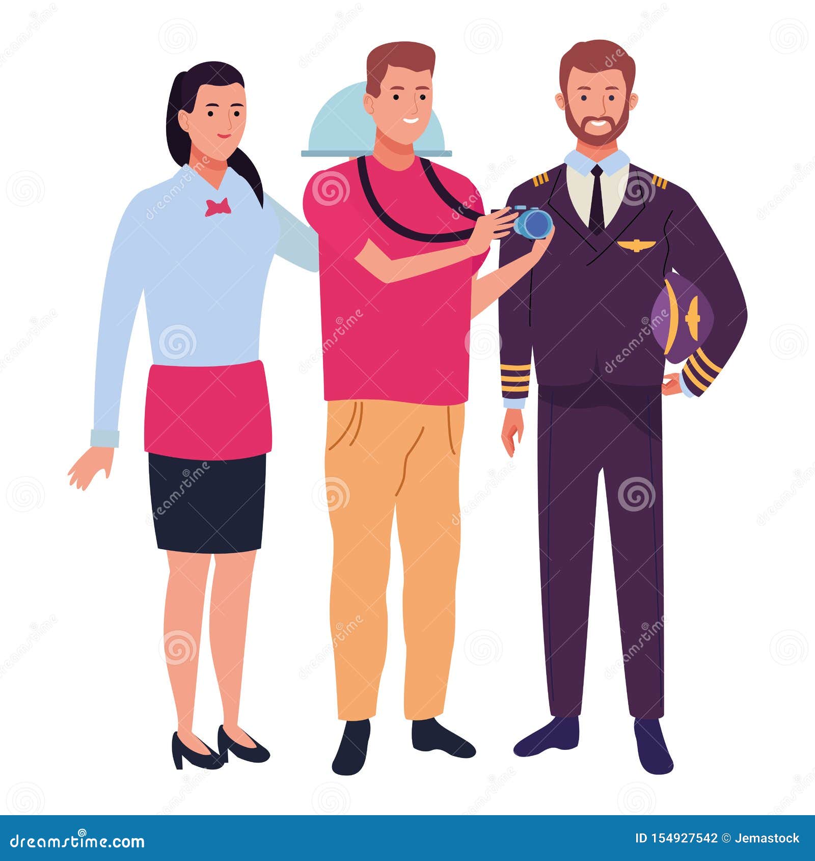 Professionals Workers Characters Smiling Cartoons Stock Vector ...