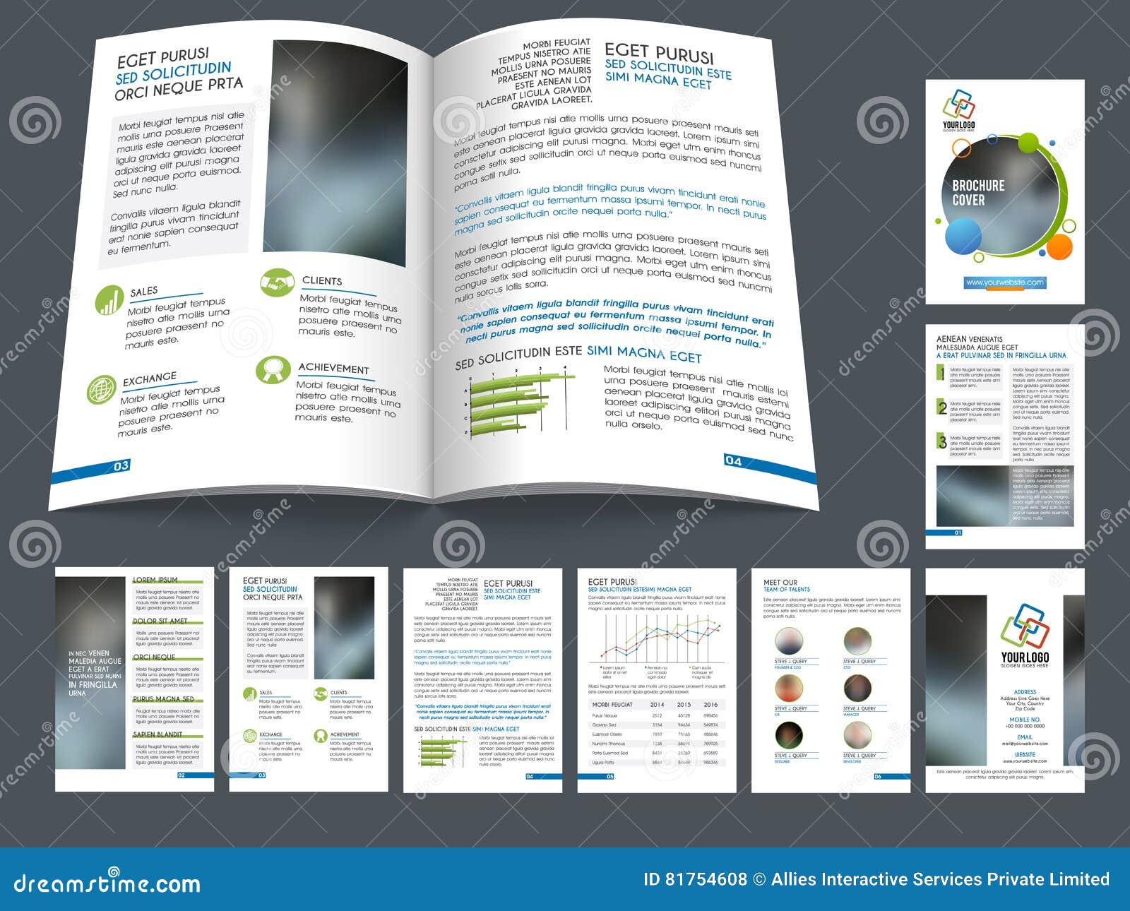 Professionele Bedrijfsbrochure, Malplaatje of Vlieger Stock Illustratie ...