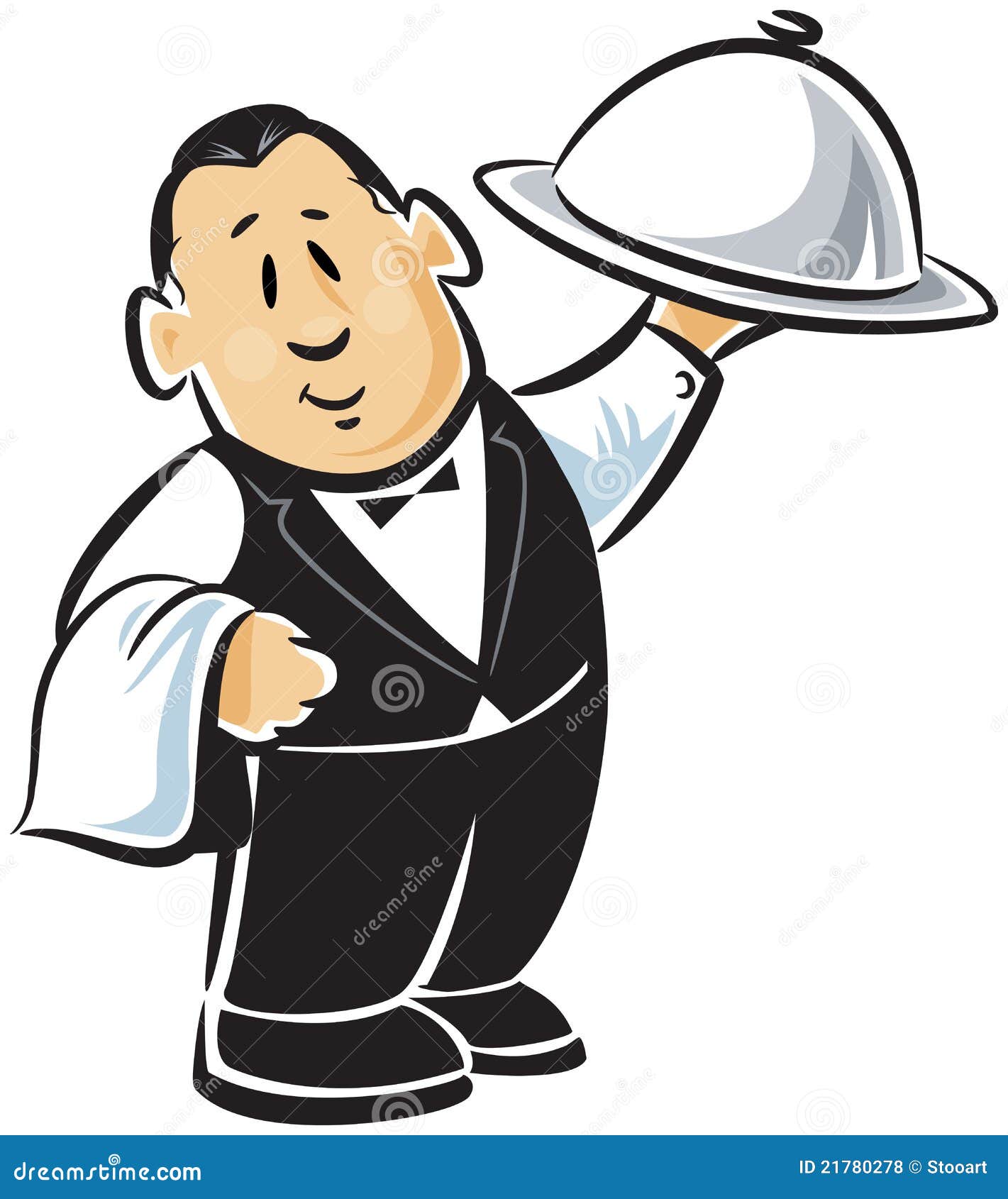 Professionele kelner vector illustratie. Illustration of lunch - 21780278