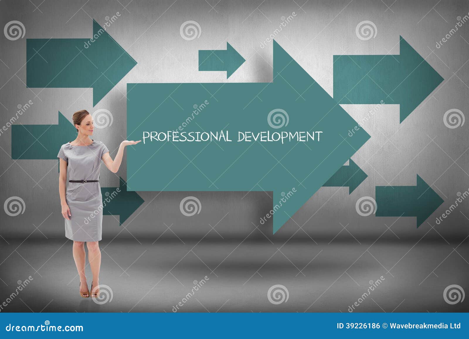 Professionele Ontwikkeling Tegen Het Blauwe Pijlen Richten Stock Foto ...