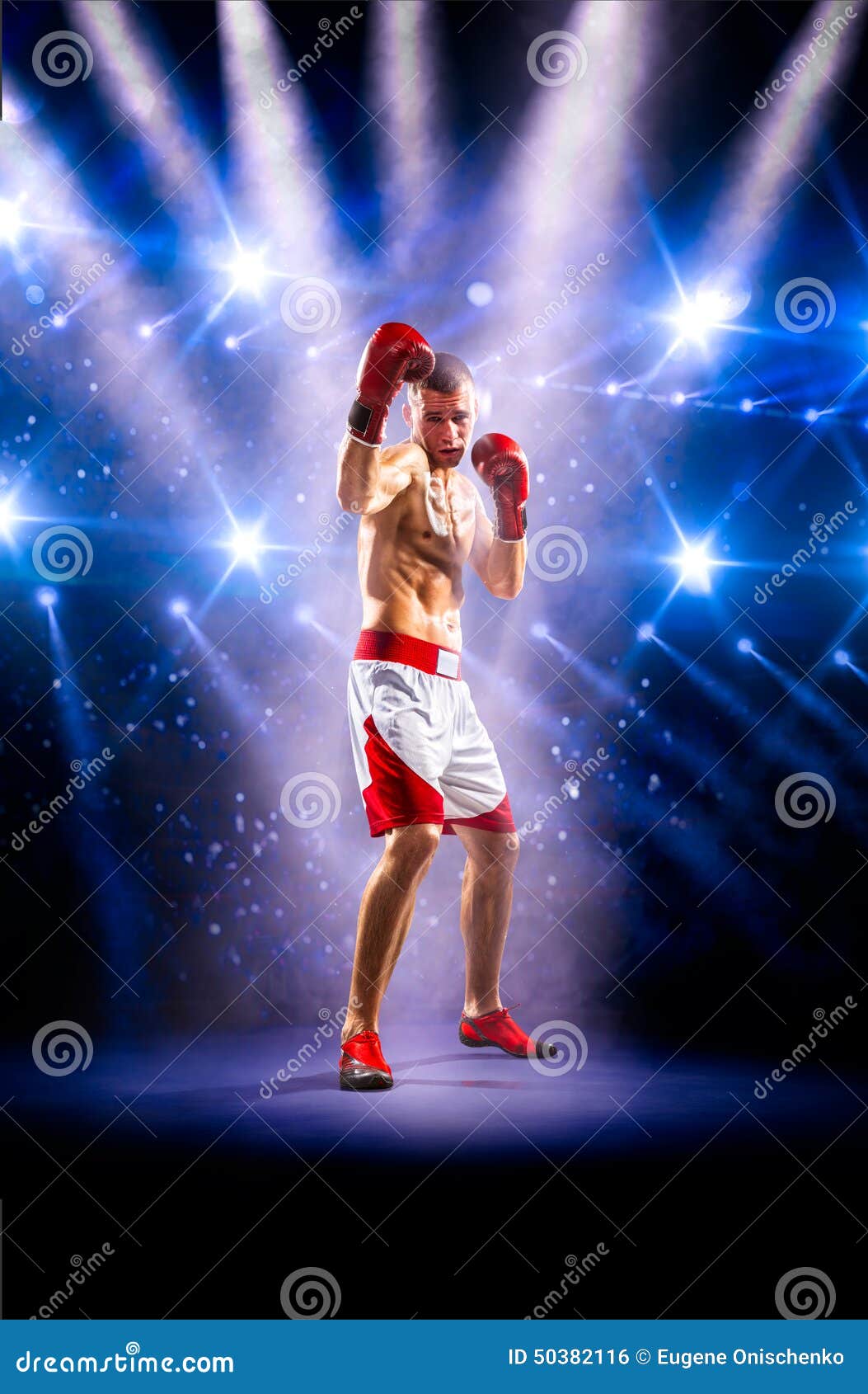 Professionl Boxer is Standing on the Ring Stock Photo - Image of belt ...