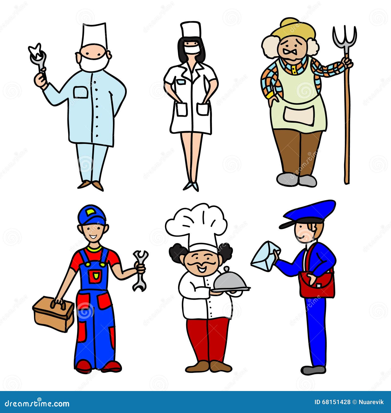 Professions. Set Of Cartoon Characters. | CartoonDealer.com #95523011
