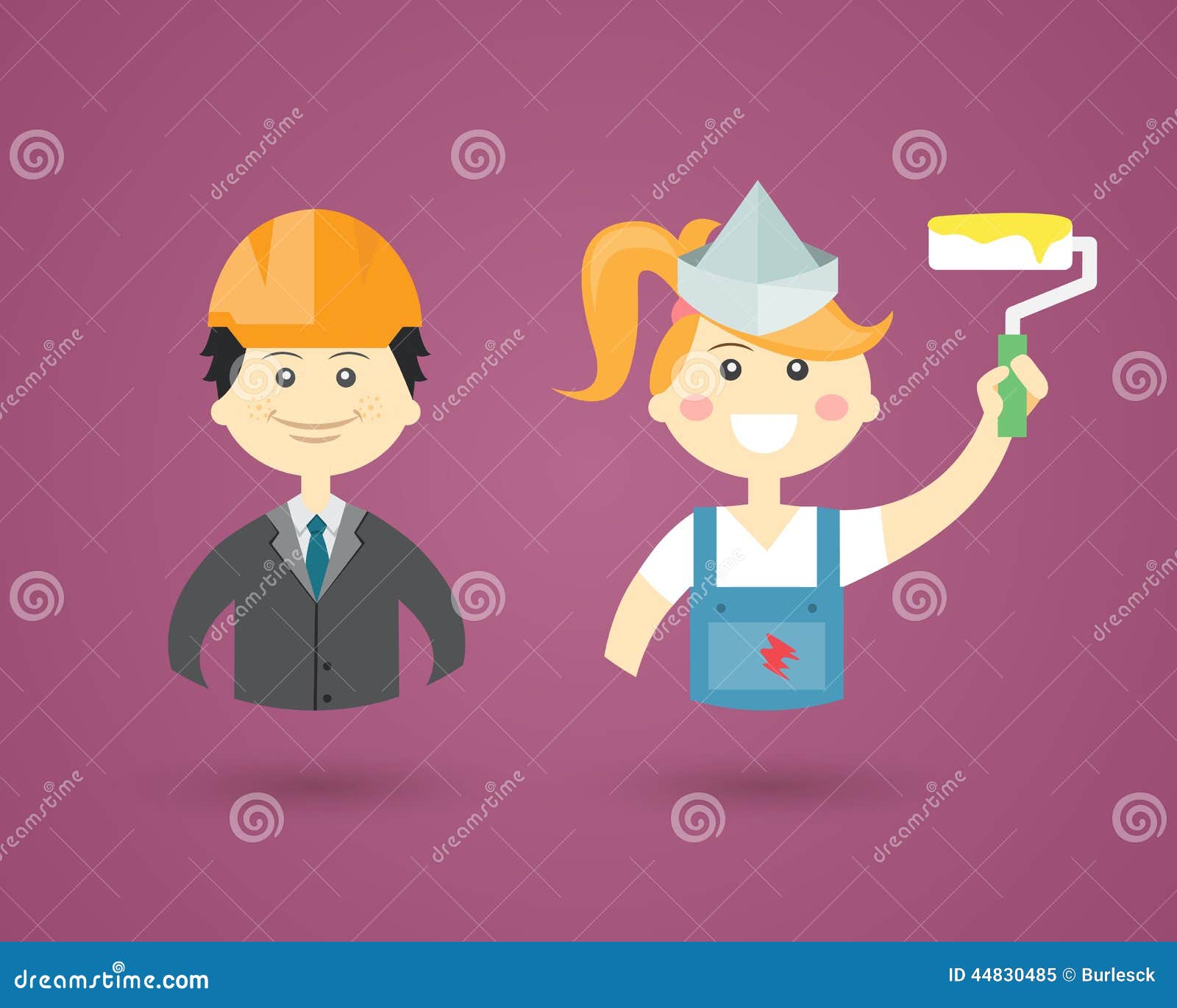 Professions- Engineer and Interior Decorator Stock Vector ...