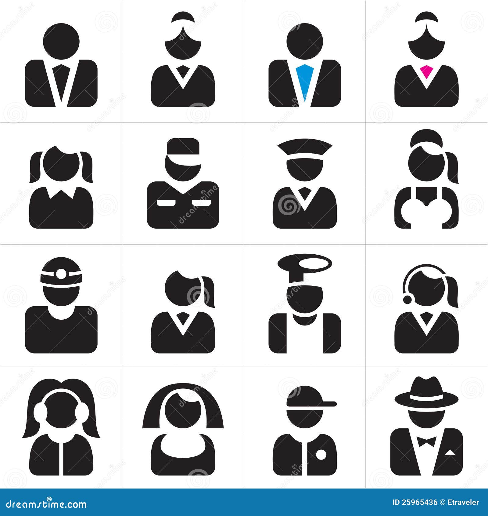 Professions icons set stock vector. Illustration of chef - 25965436