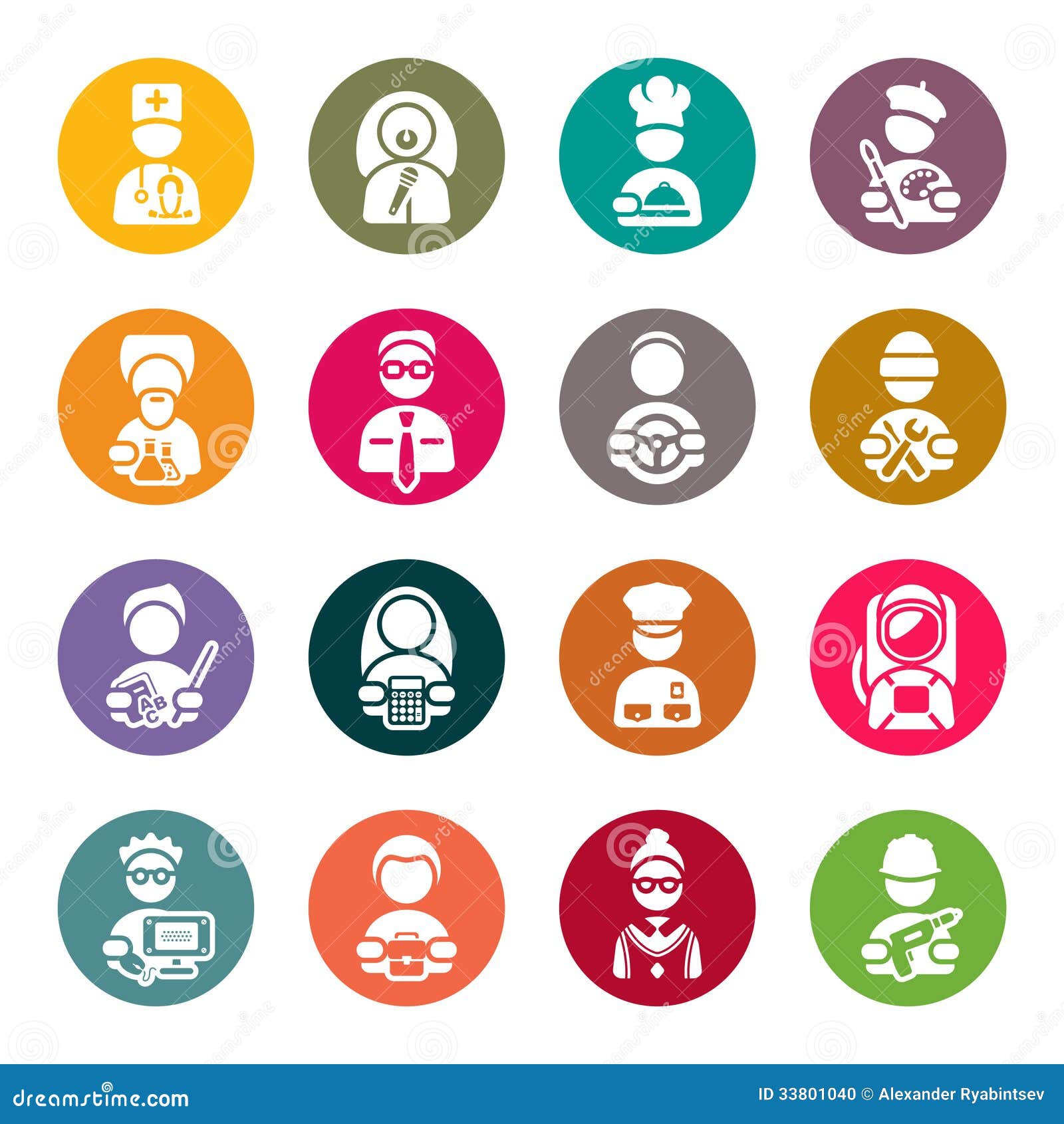 Professions icons set stock vector. Illustration of avatar - 33801040