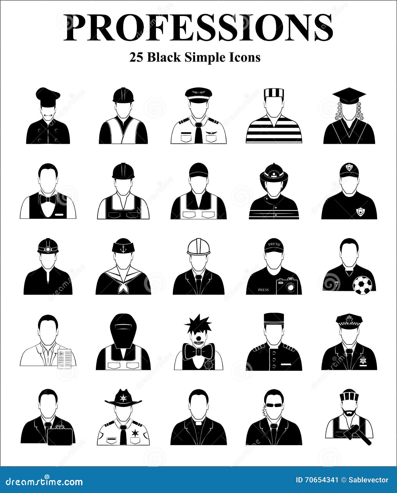 Professions Icons Set for Web and Mobile Stock Vector - Illustration of ...