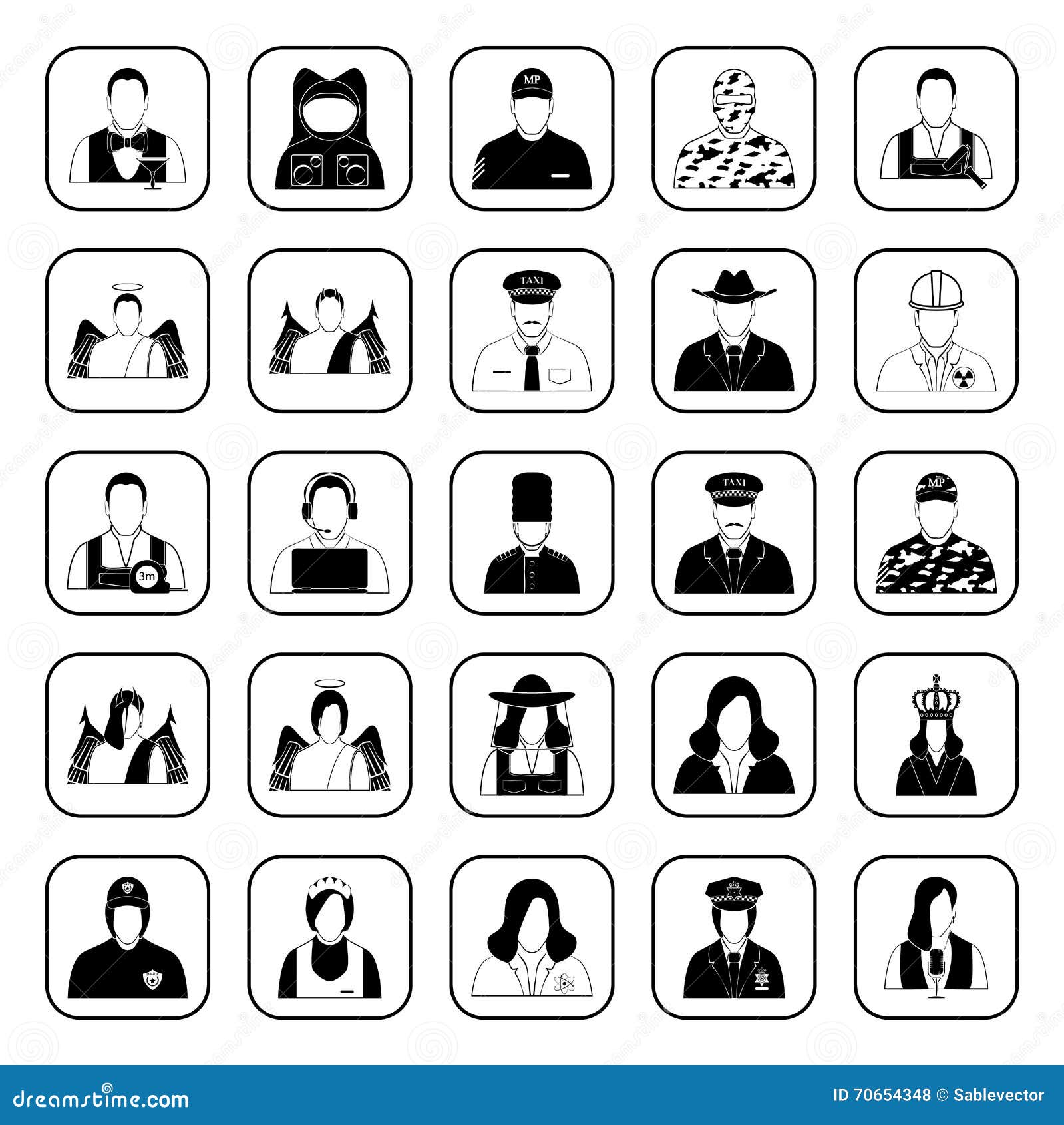 Professions Icons Set for Web and Mobile Stock Vector - Illustration of ...
