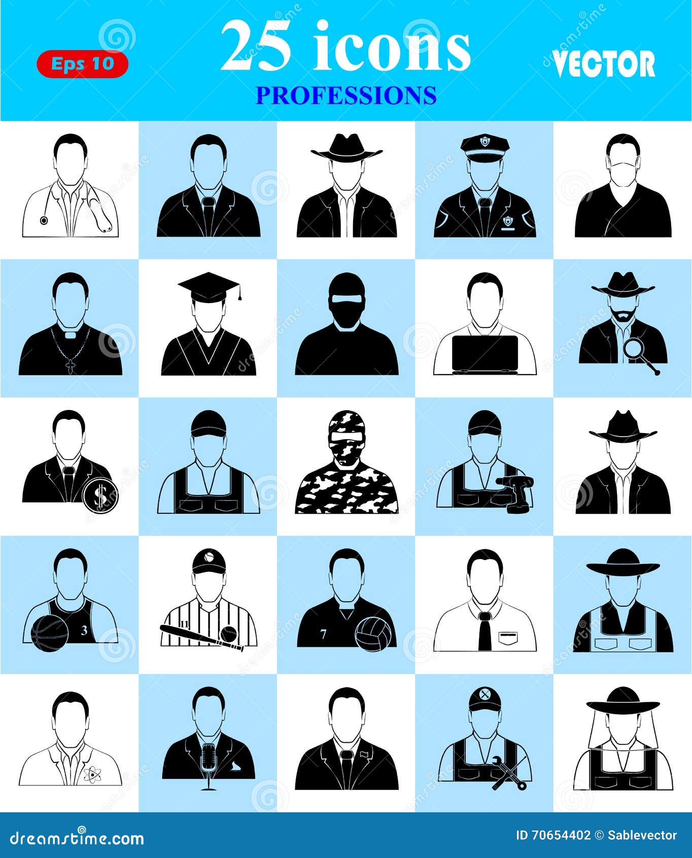 Professions Icons Set for Web and Mobile Stock Vector - Illustration of ...