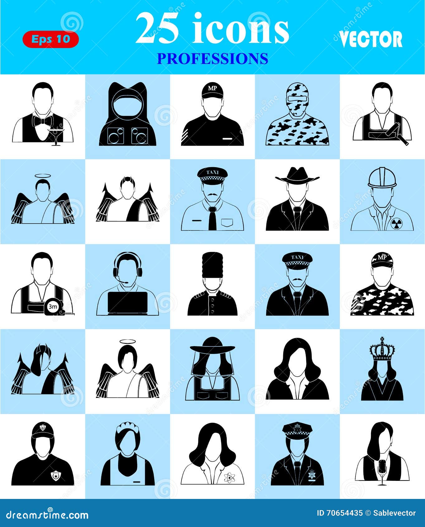 Professions Icons Set for Web and Mobile Stock Vector - Illustration of ...