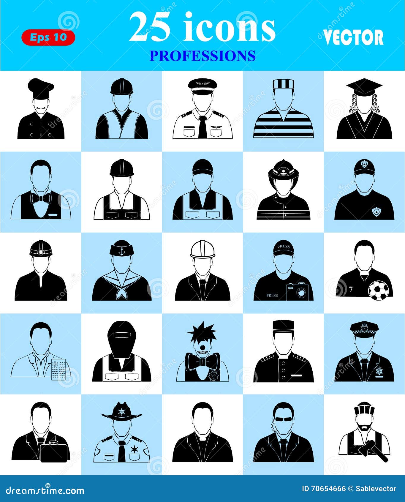 Professions Icons Set for Web and Mobile Stock Vector - Illustration of ...