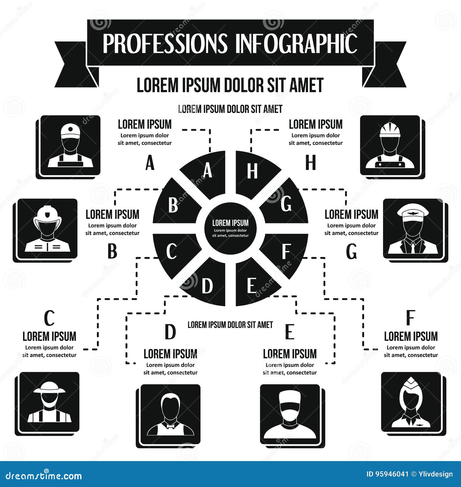 Professions Infographic Concept, Simple Style Stock Vector ...