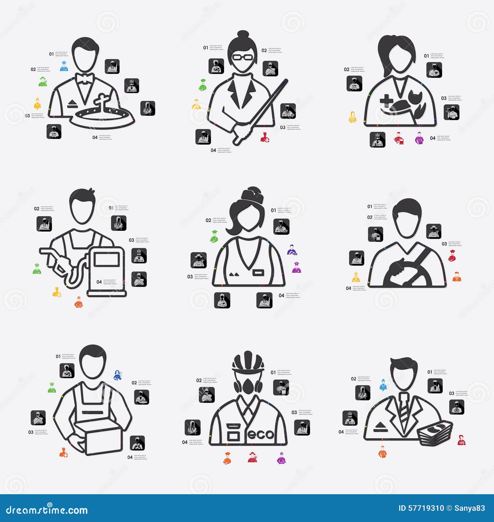 Professions infographic stock vector. Illustration of audit - 57719310