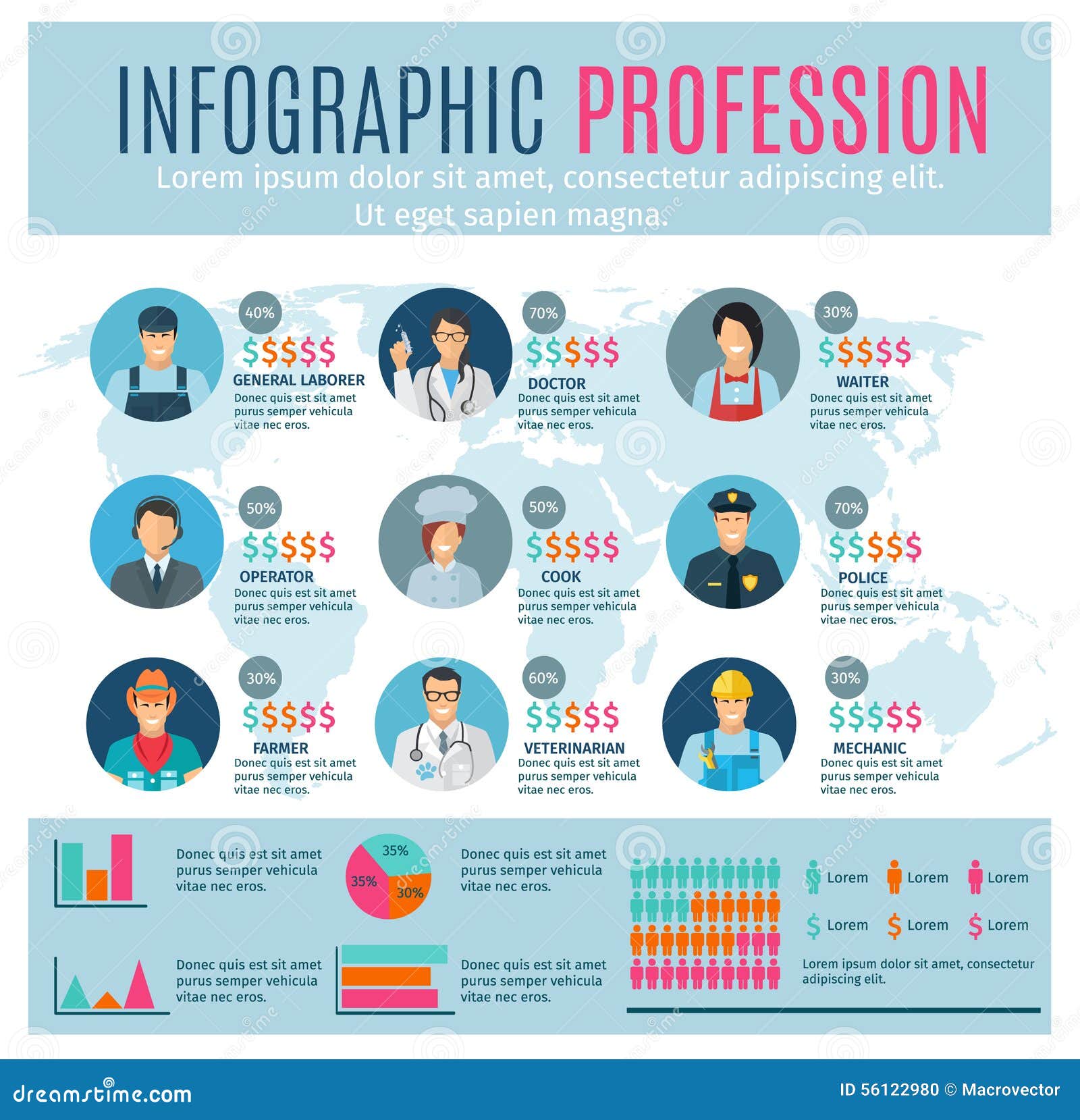 Professions Infographics Set Stock Vector - Image: 56122980