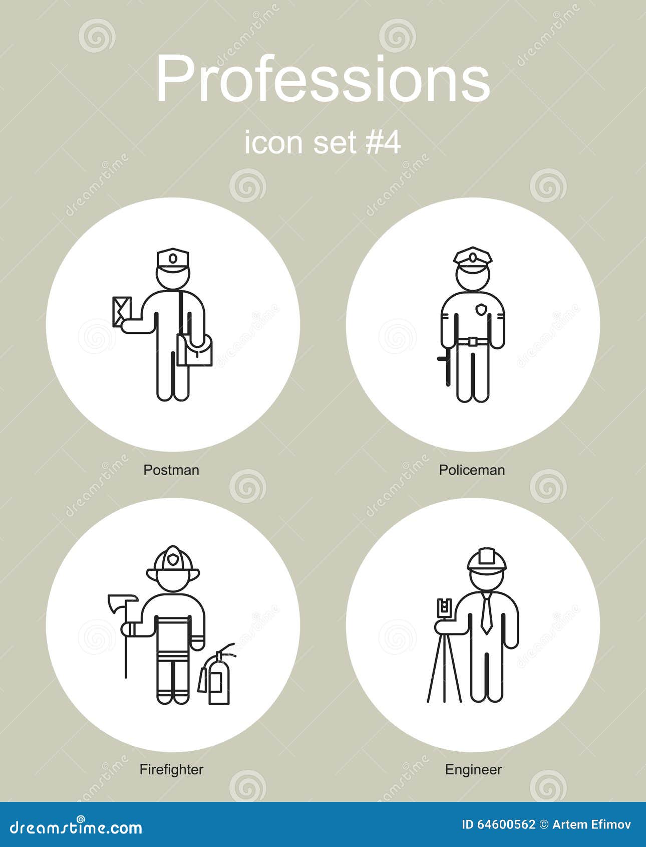 Professions Editable Line Icons, 100 Vector Set, Collection ...