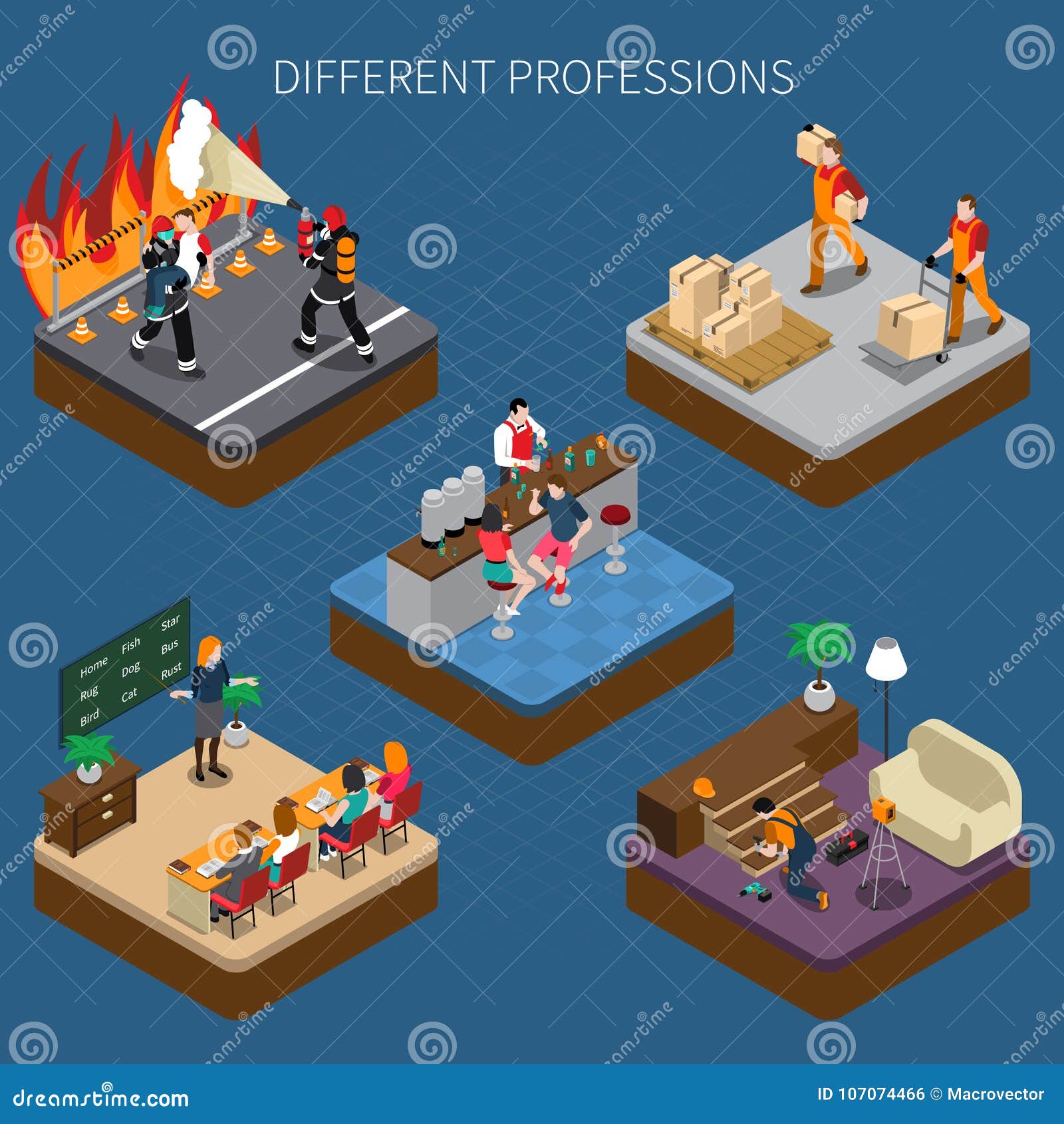 Modern Professions Isometric Composition Stock Vector - Illustration of ...