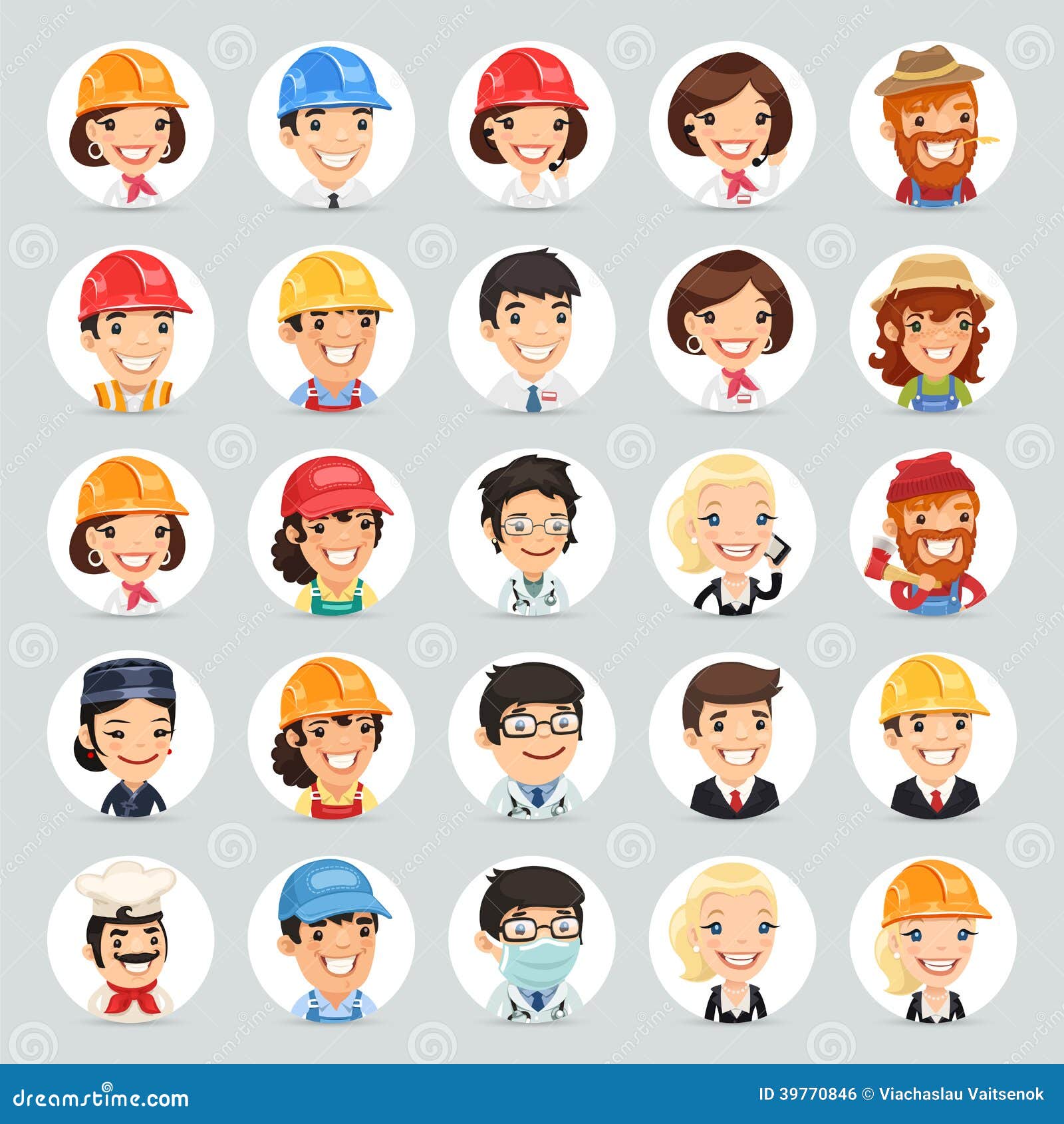Professions Vector Characters Icons Set1.2 Stock Vector - Illustration ...