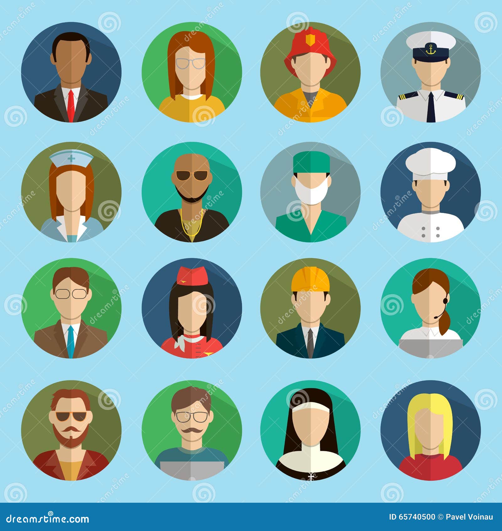 Professions Vector Flat Icons. Stock Vector - Illustration of avatar ...
