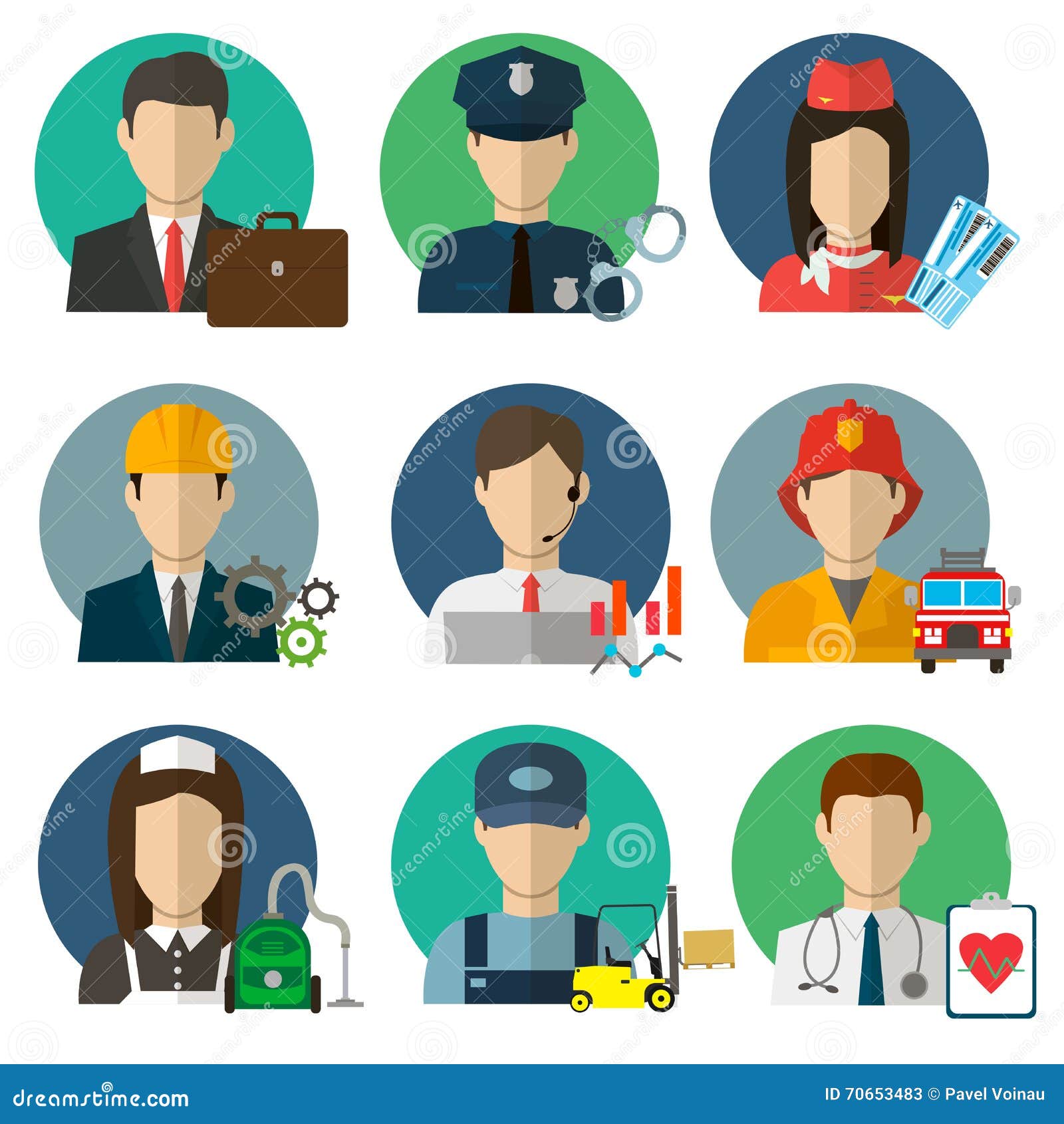 Professions Vector Flat Icons. Stock Illustration - Illustration of ... Professions Vector Flat Icons. Stock Illustration - Illustration of ...