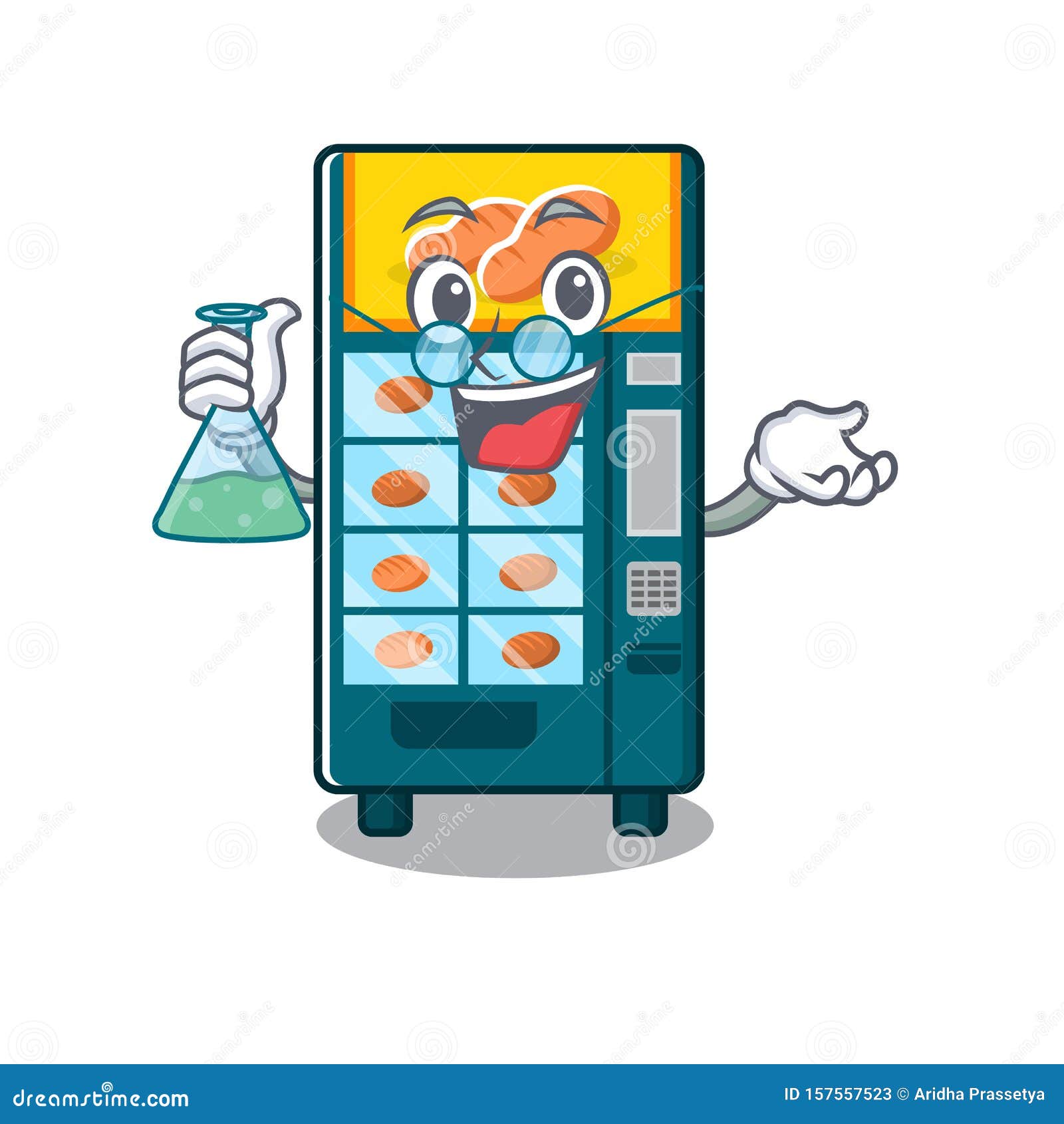 Professor Bakery Vending Machine in Character Shape Stock Vector ...