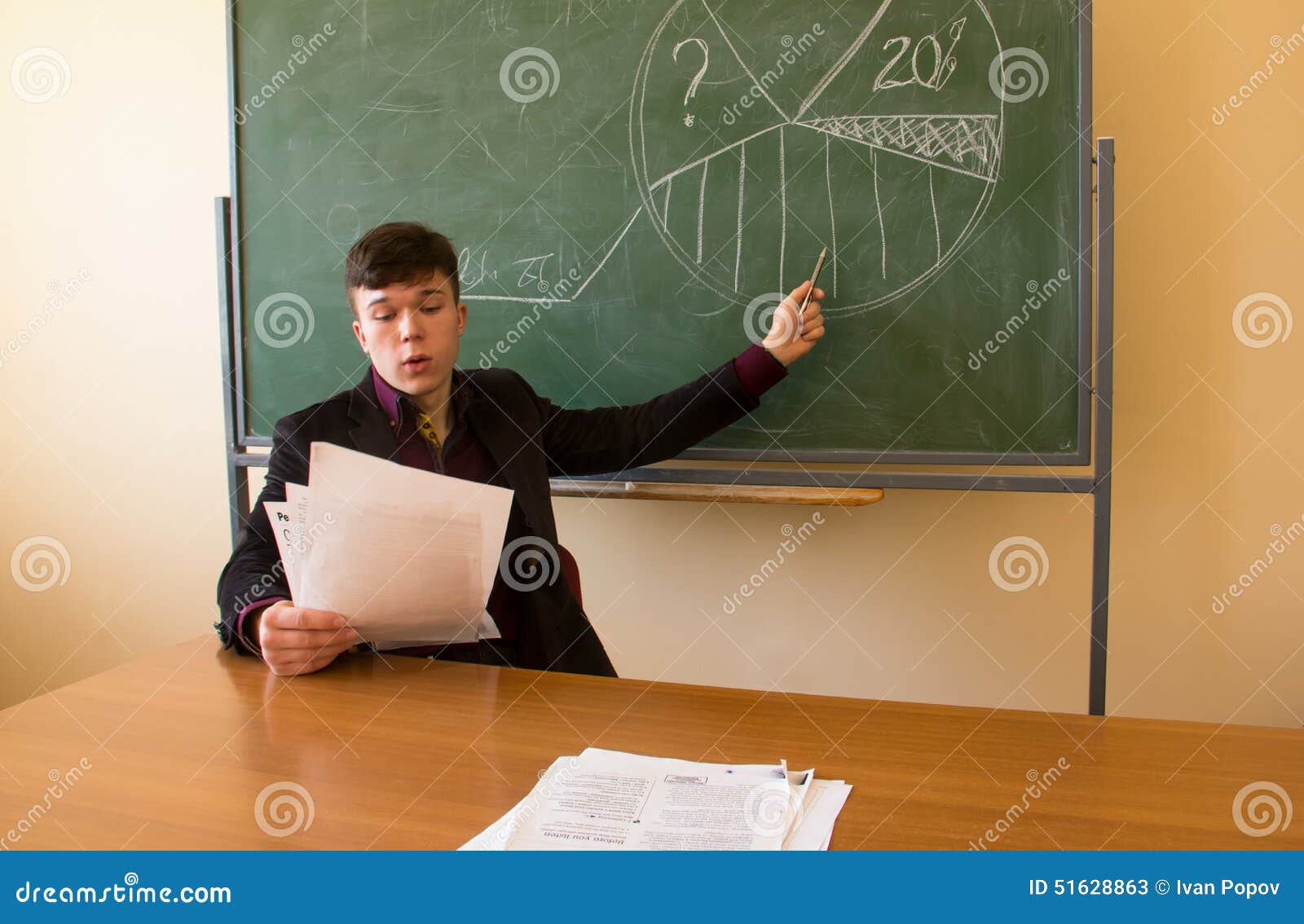 Professor and blackboard stock image. Image of explaining - 51628863
