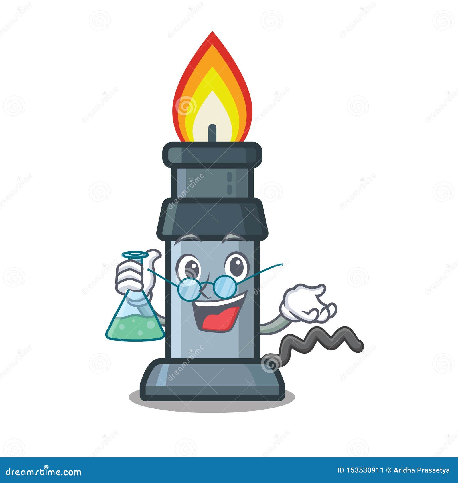 Professor Bunsen Burner in the Mascot Shape Stock Vector - Illustration ...