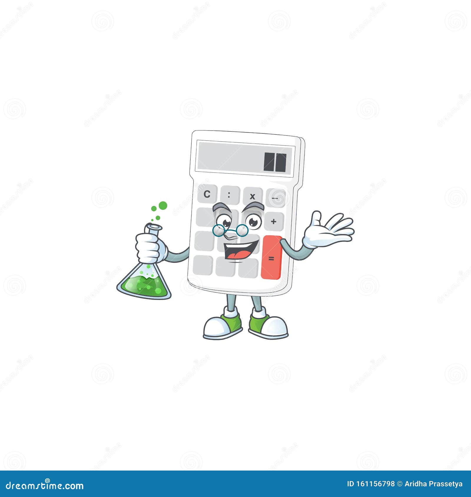 Professor Cartoon Calculator White for Calculate Tool Stock Vector ...