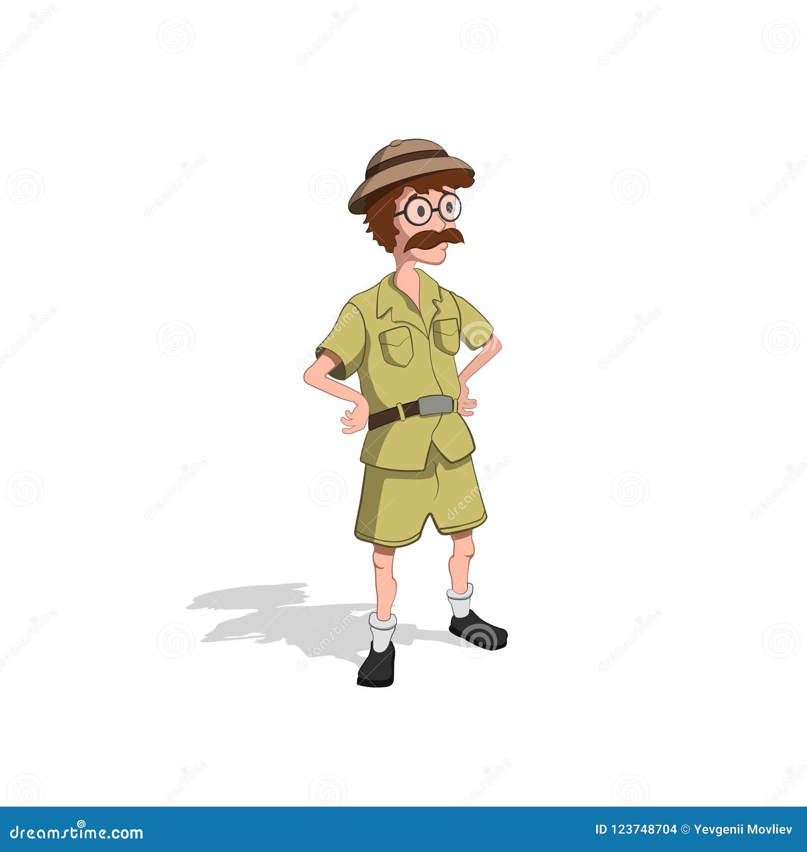 Professor In Cartoon Style. Image Of Hunter In Isometric View. Drawing ...