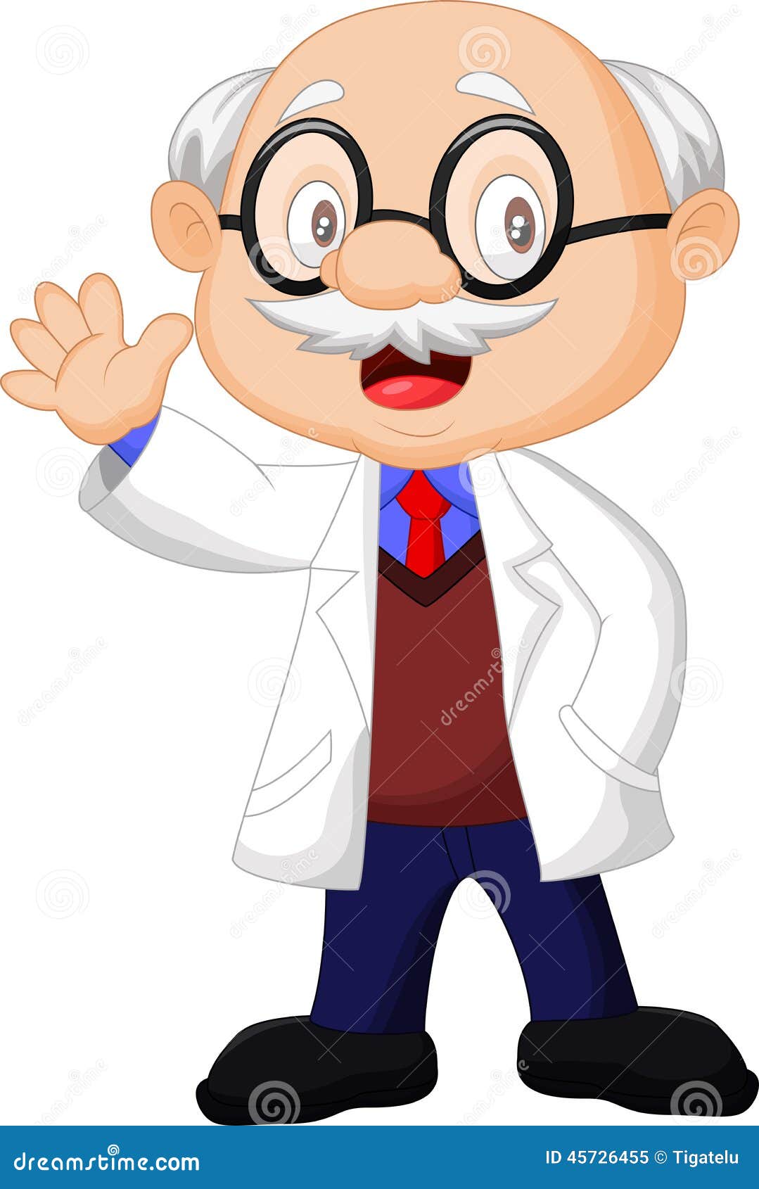 Professor Cartoon Waving Hand Stock Vector - Illustration of approval ...