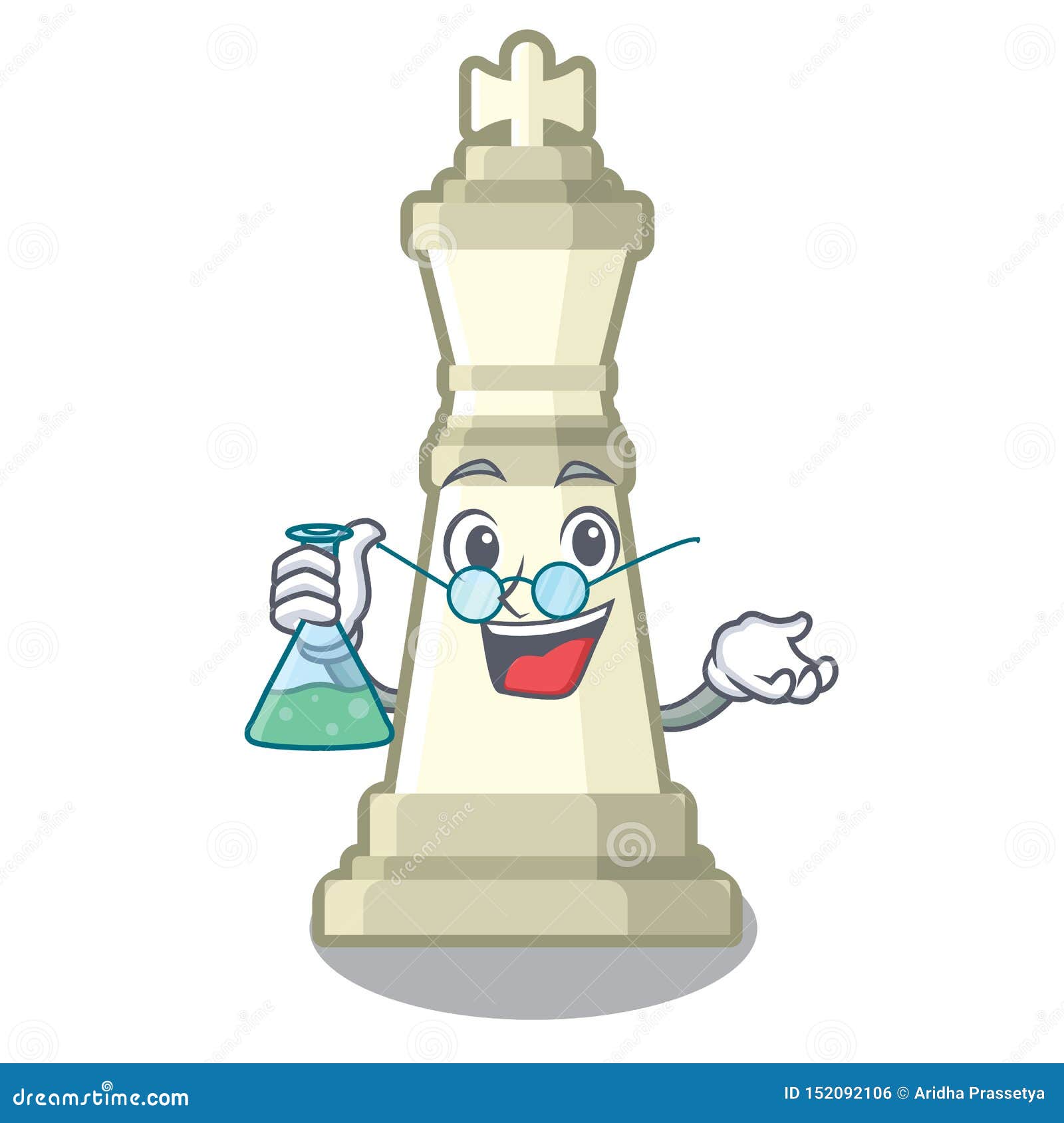 Professor Chess Knight Next To Cartoon Table Vector Illustration ...