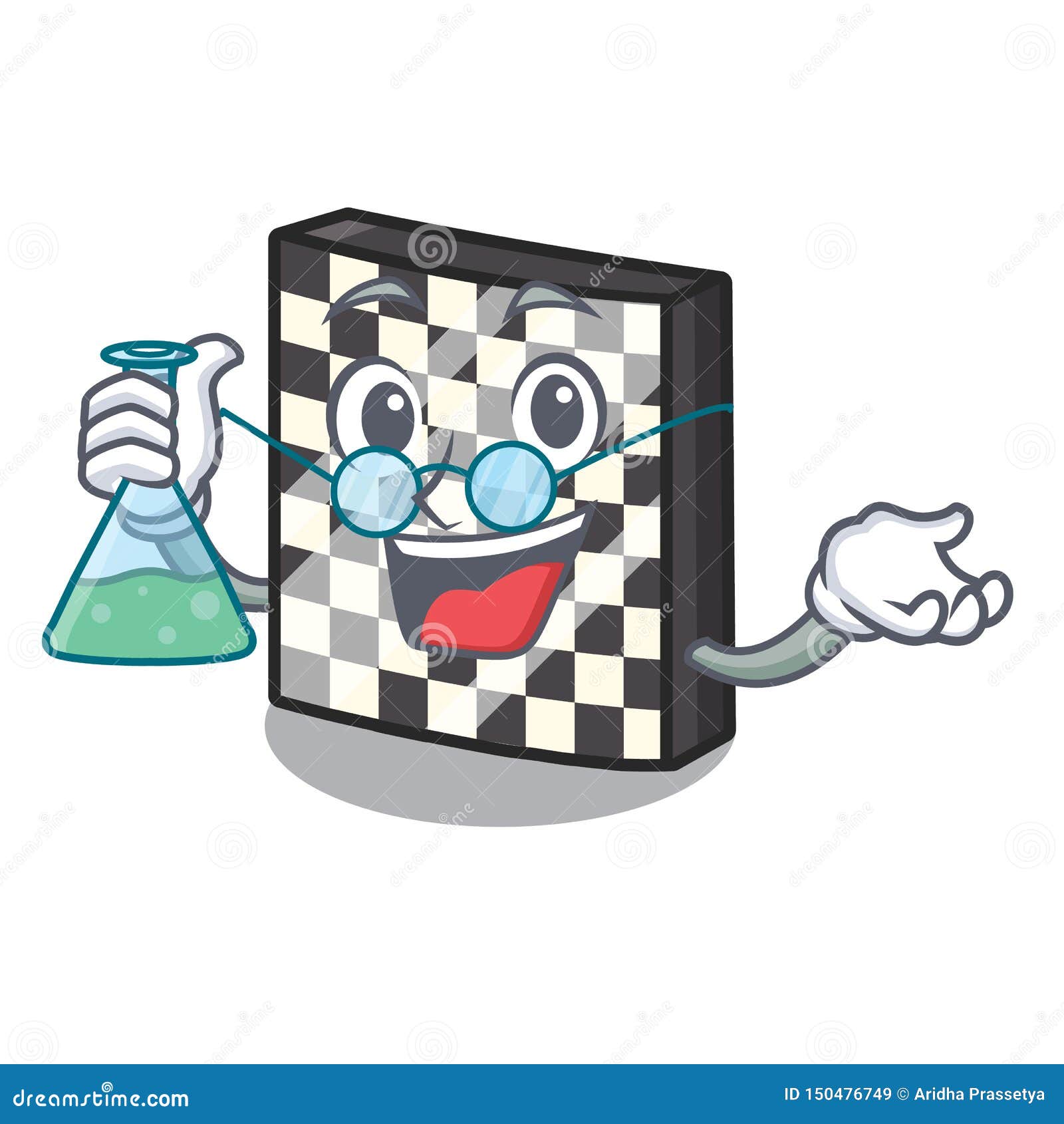 Professor Chess Knight Next To Cartoon Table Vector Illustration ...