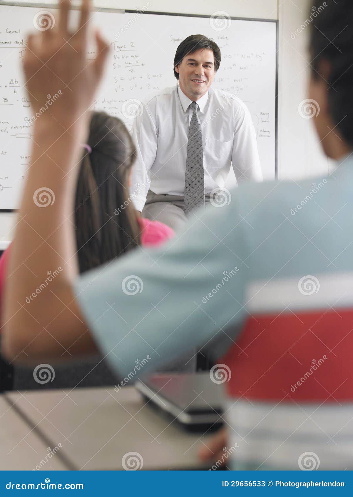 Professor in Discussion with Students Stock Image - Image of answering ...
