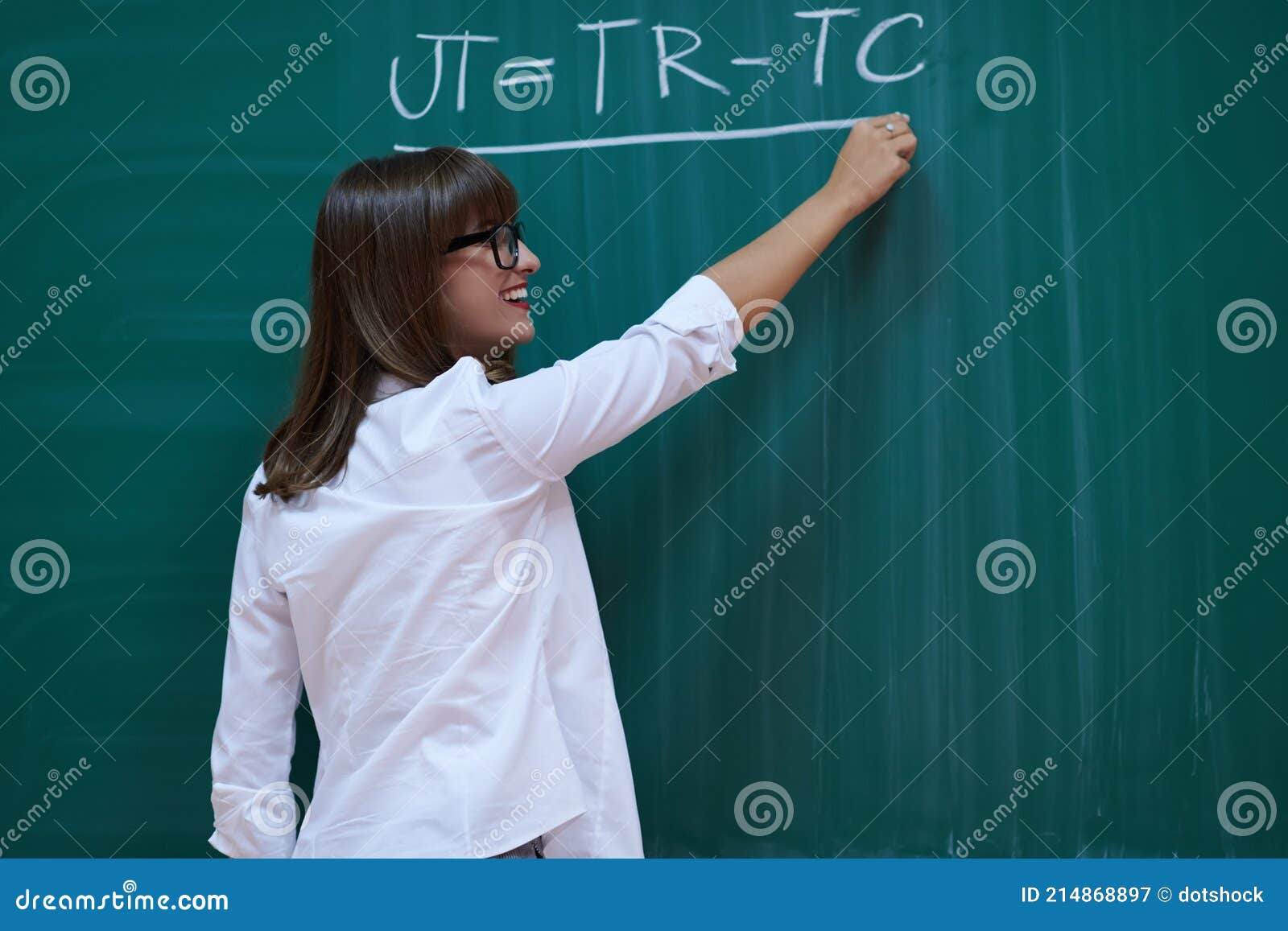 The Professor Explains the Task on the Board Stock Image - Image of ...