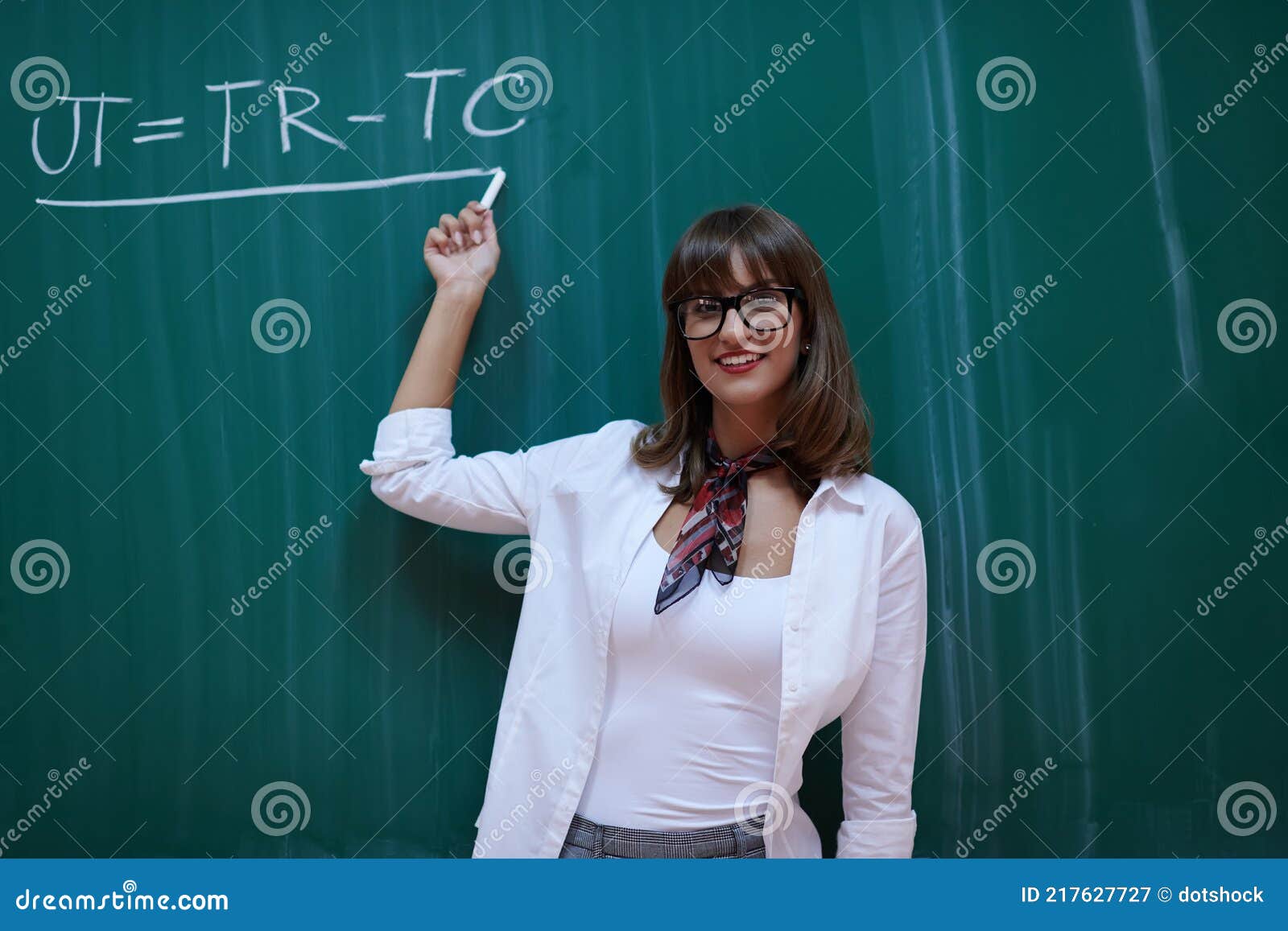 The Professor Explains the Task on the Board Stock Image - Image of ...