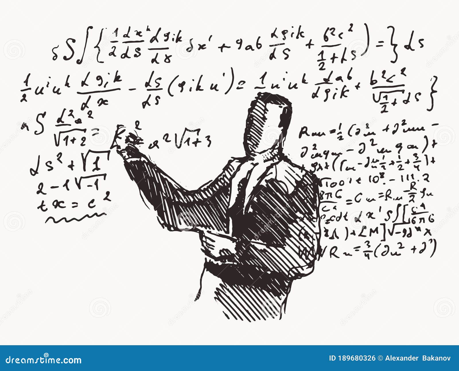 Professor Formulas a Blackboard Learning a Vector Stock Vector ...